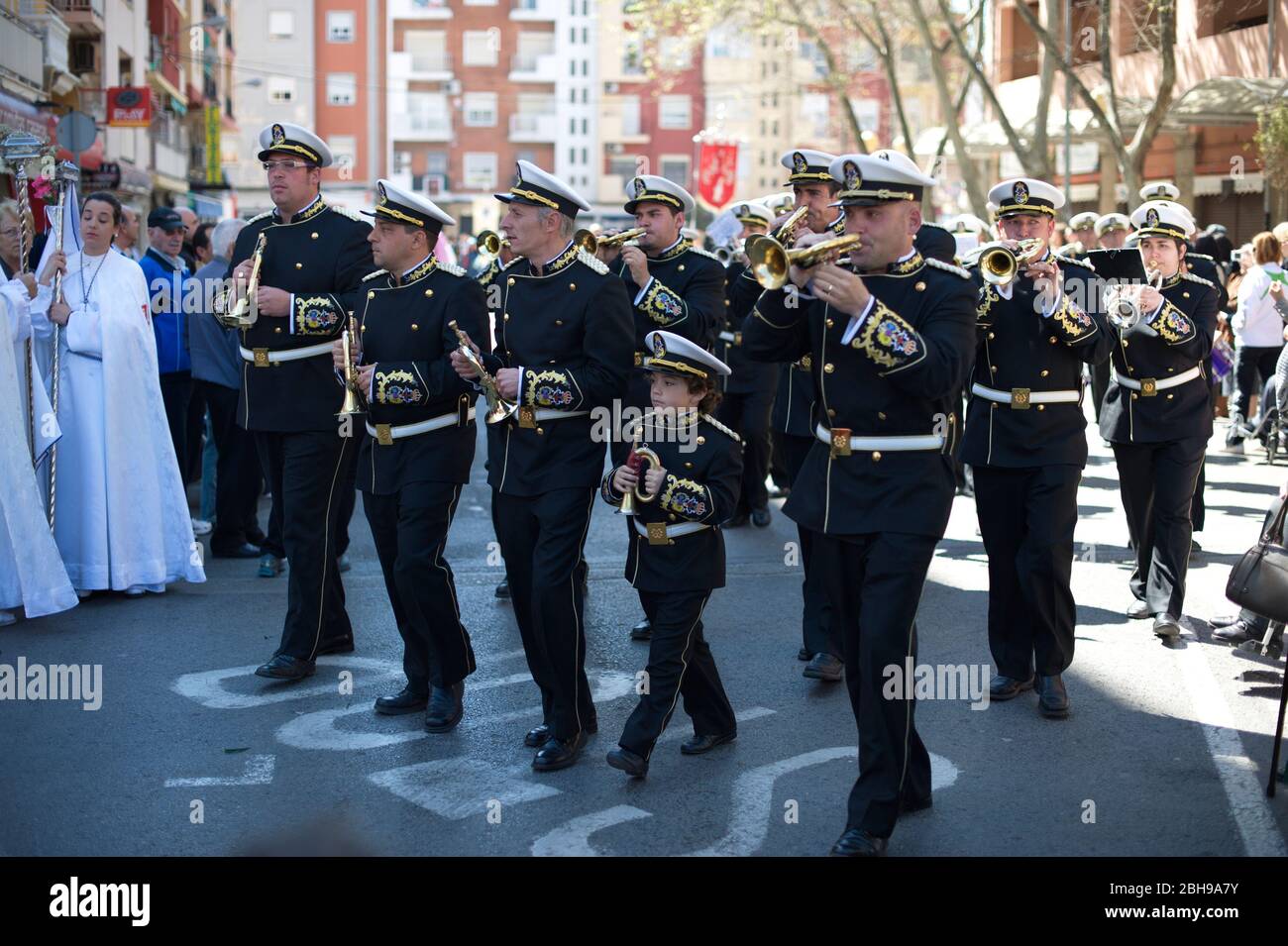 Easter Sunday parade of Holy Week Valencia Stock Photo - Alamy