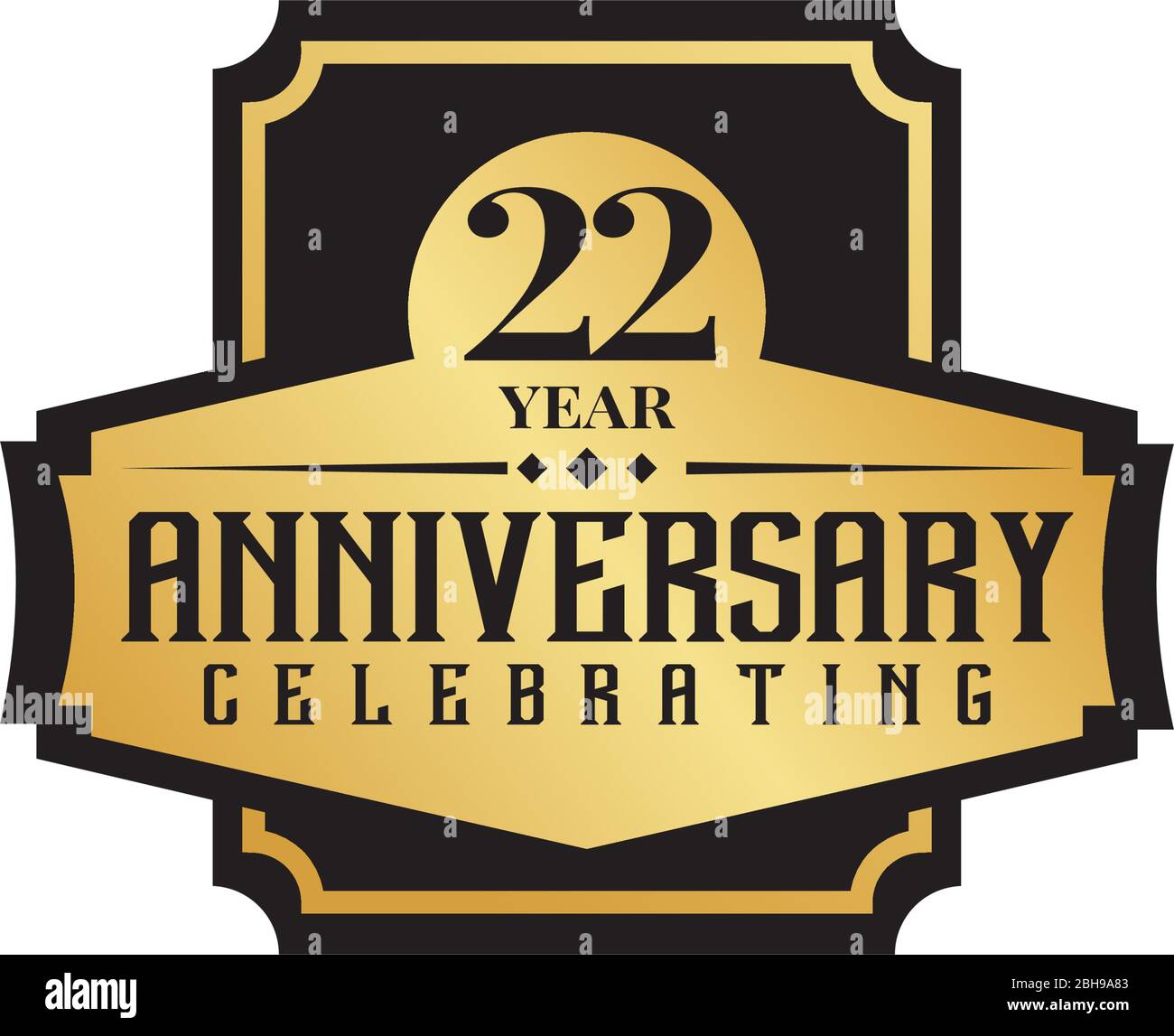 22nd year anniversary logo design vector template Stock Vector Image ...