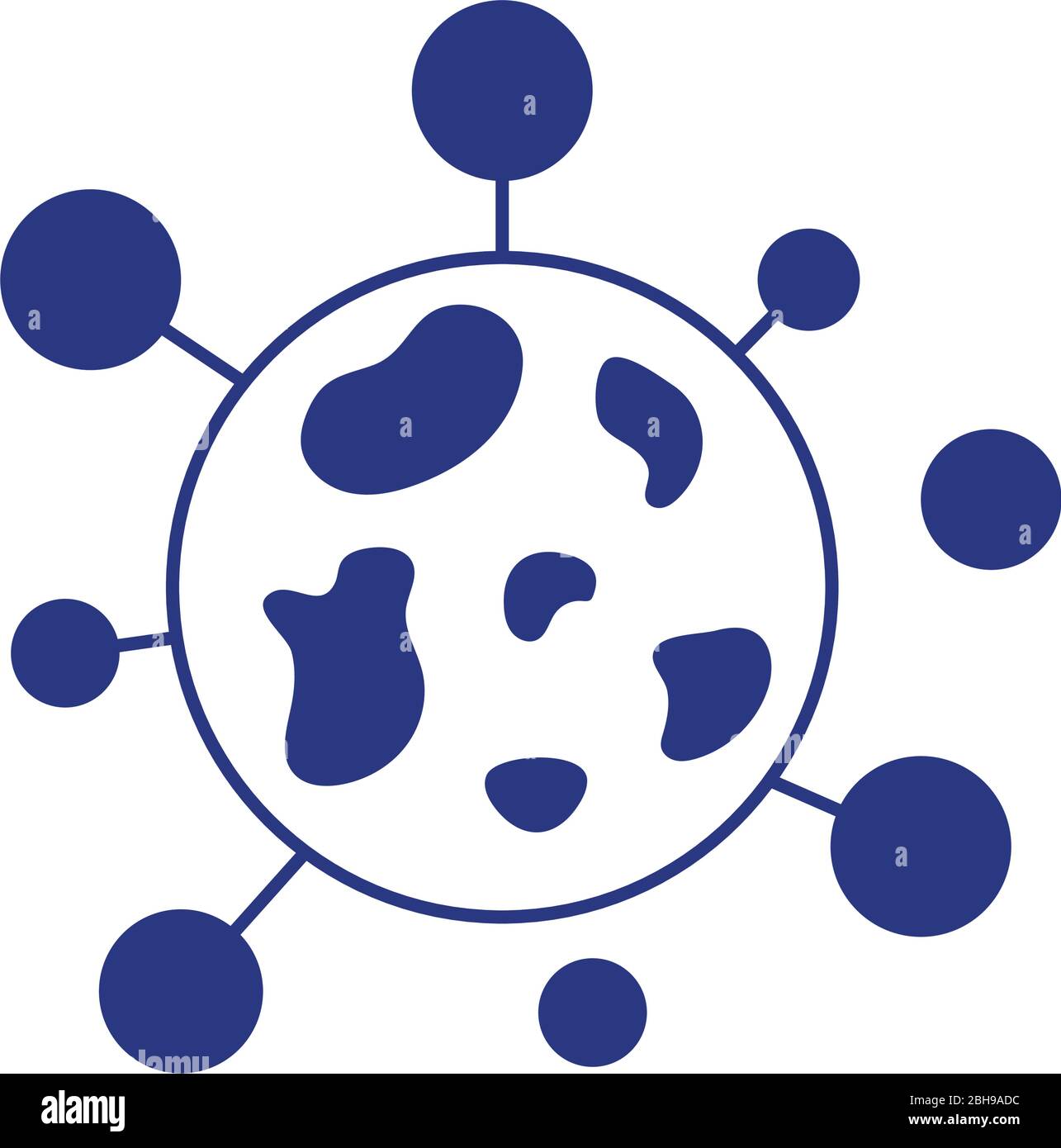 covid 19 coronavirus, pathogen virus danger diesase, isolated icon ...