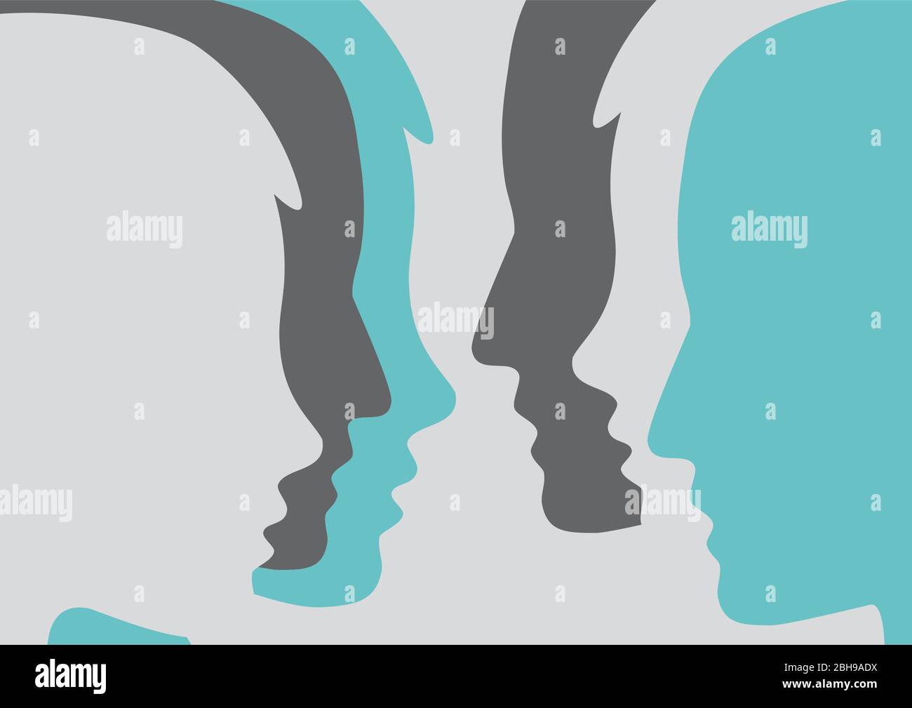 Abstract people and crowd. Concept of dialogue between people, meeting ...