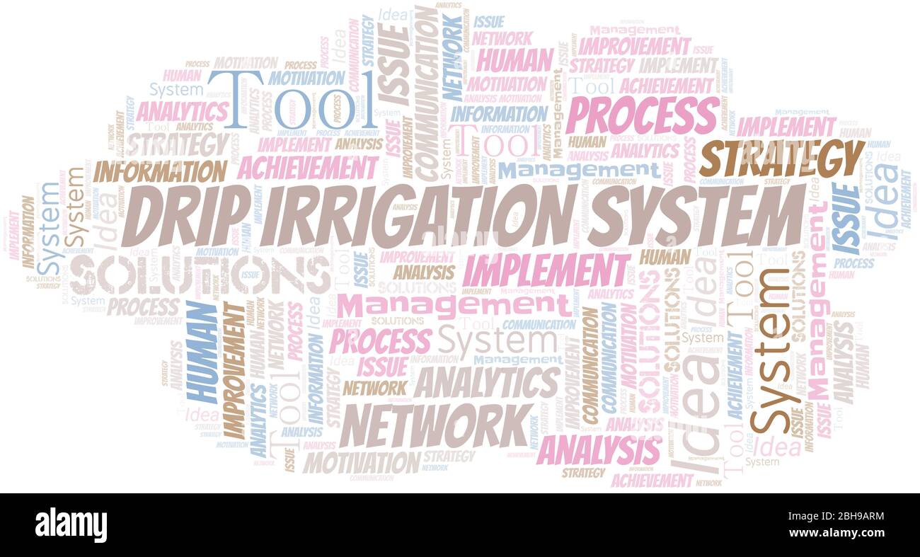 Drip Irrigation System typography vector word cloud. Wordcloud collage ...