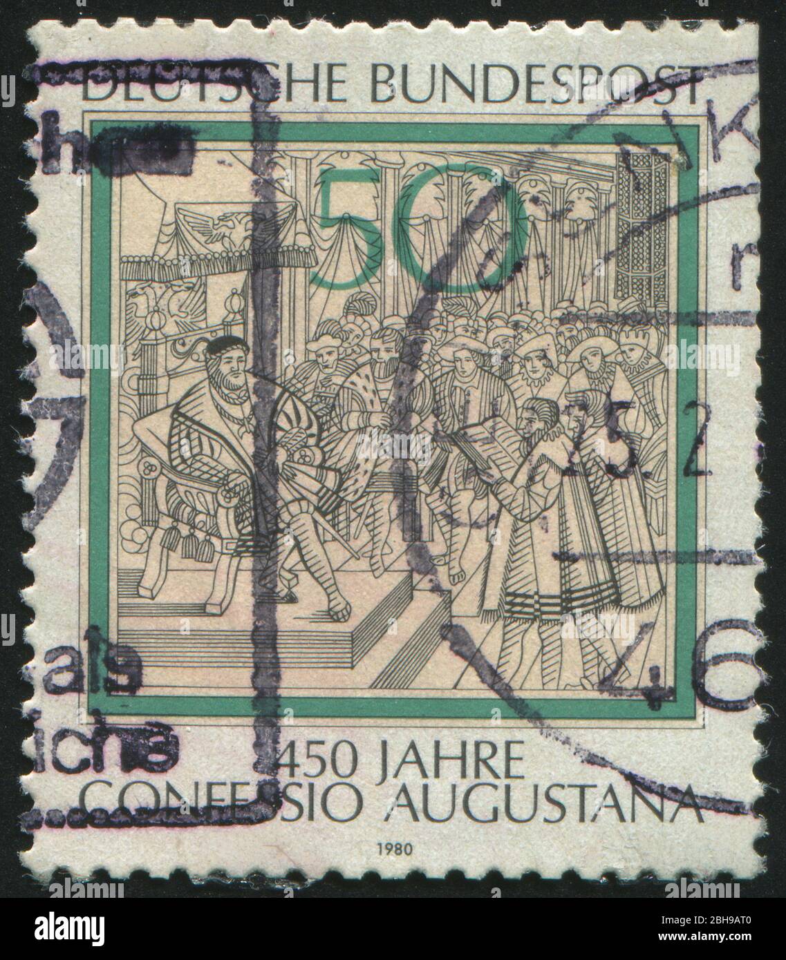 GERMANY - CIRCA 1980: stamp printed by Germany, shows confession of ...