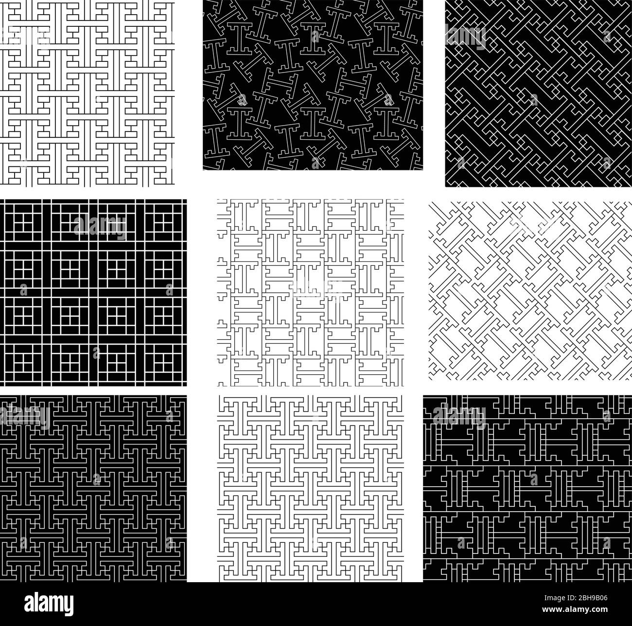 This is a illustration of Seamless Japanese pattern combining T-shaped ...