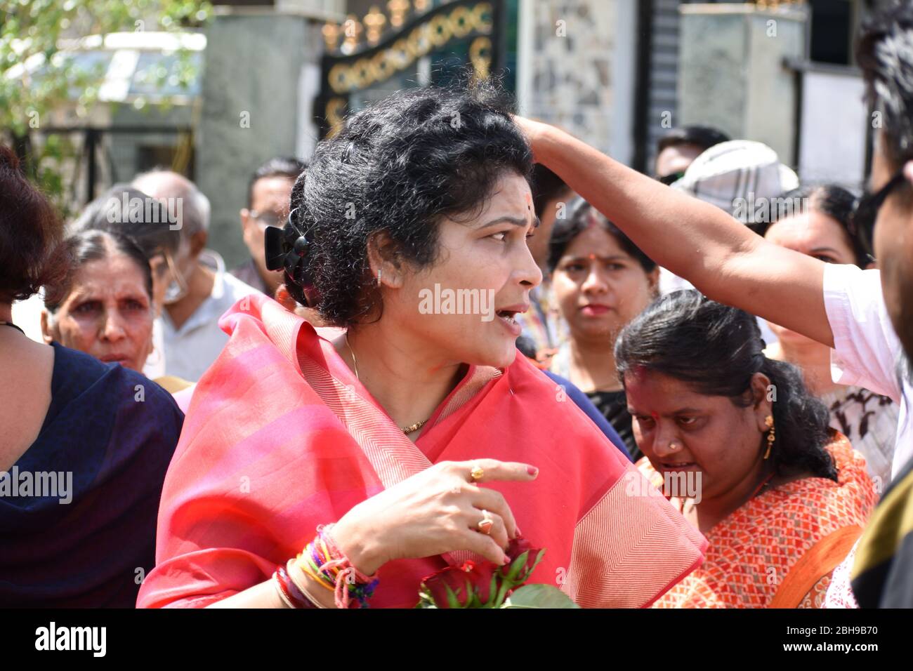 Krishna Gaur ji BJP pradesh mantri and EX mayor tree plantation Stock ...