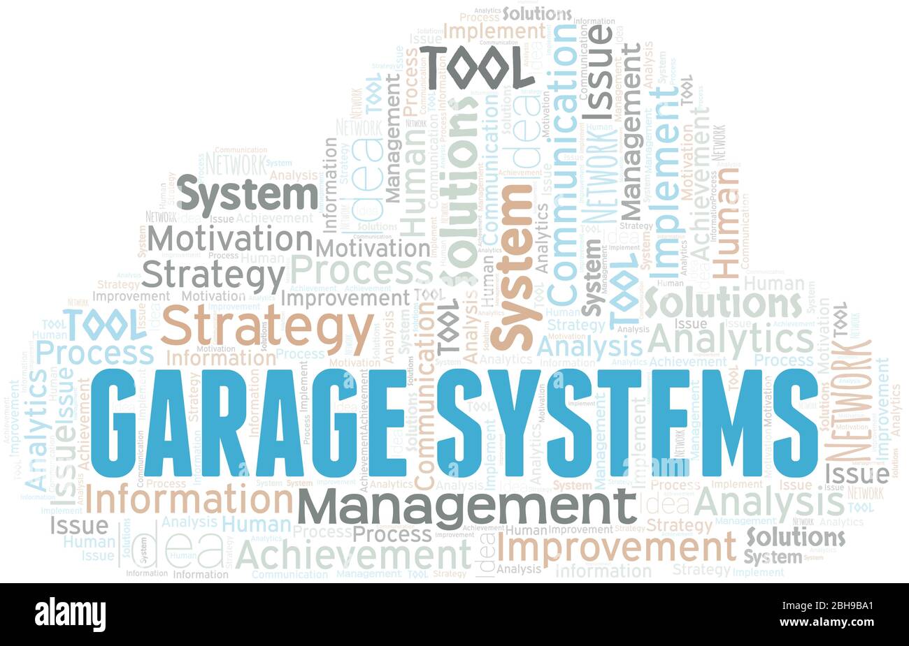 Garage Systems typography vector word cloud. Wordcloud collage made ...