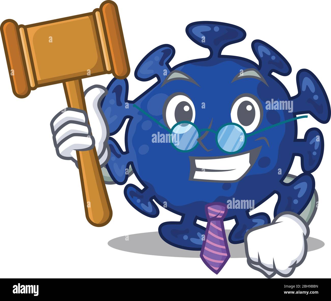 A humble judge of streptococcus cartoon character design wearing ...