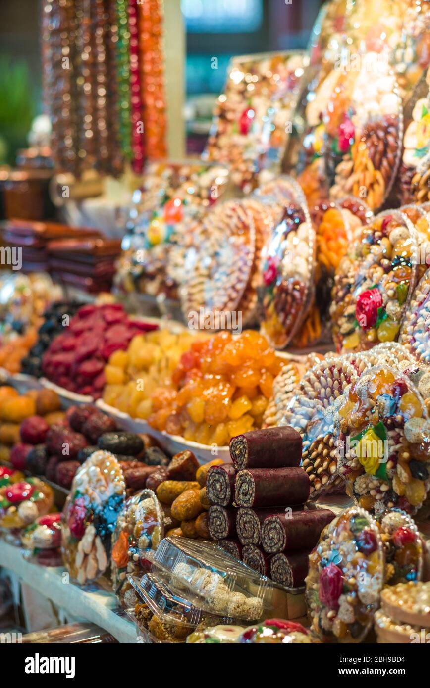 Armenia, Yerevan, G.U.M. Market, food market hall, sweets and ...