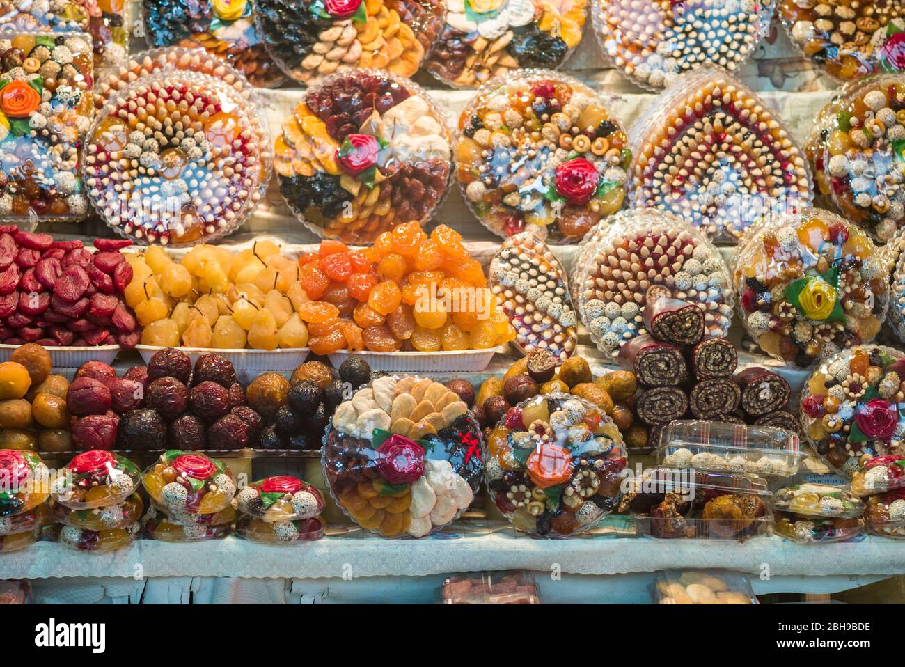 Armenia, Yerevan, G.U.M. Market, food market hall, sweets and ...
