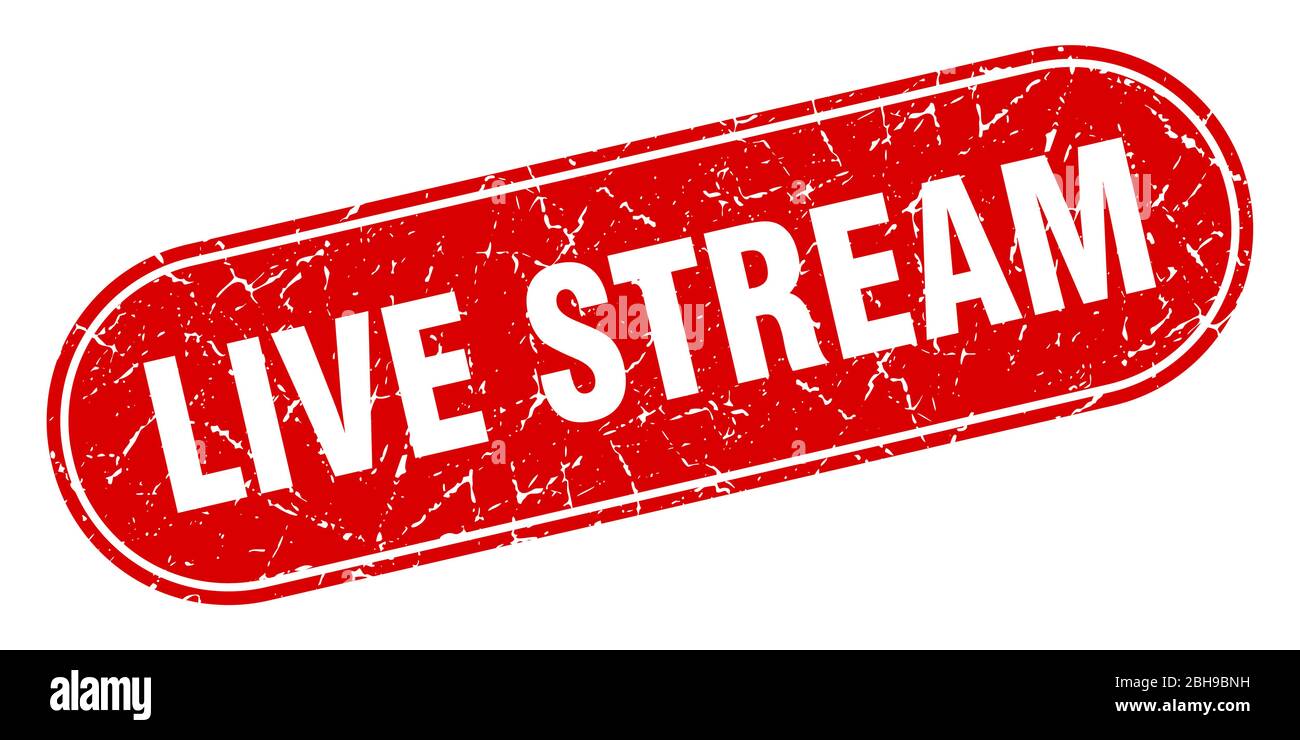 live stream sign. live stream grunge red stamp. Label Stock Vector ...