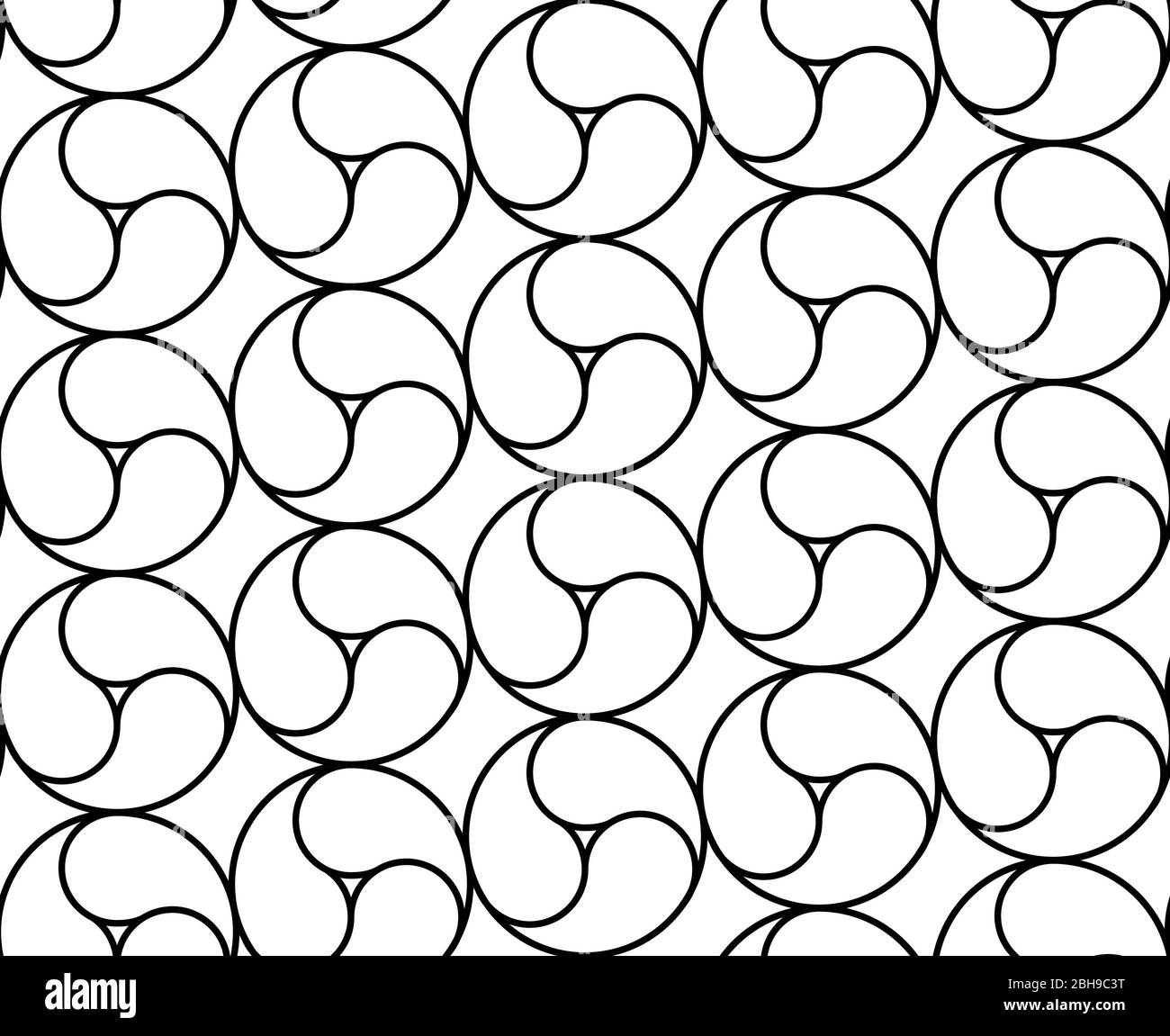 Seamless yin yang vector pattern Black and White Stock Photos & Images ...