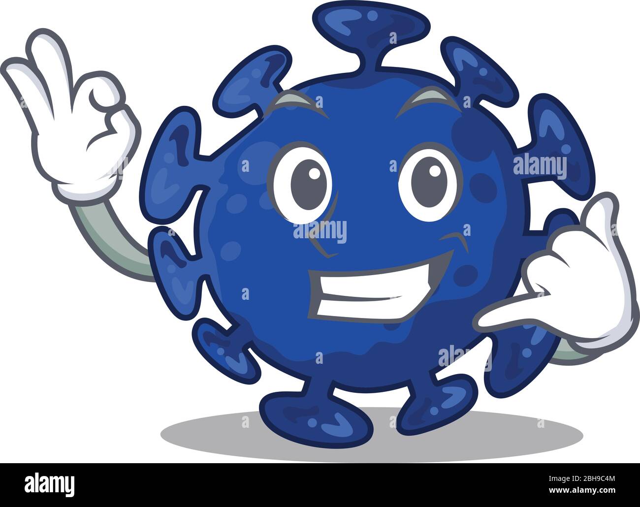 Cartoon design of streptococcus with call me funny gesture Stock Vector ...