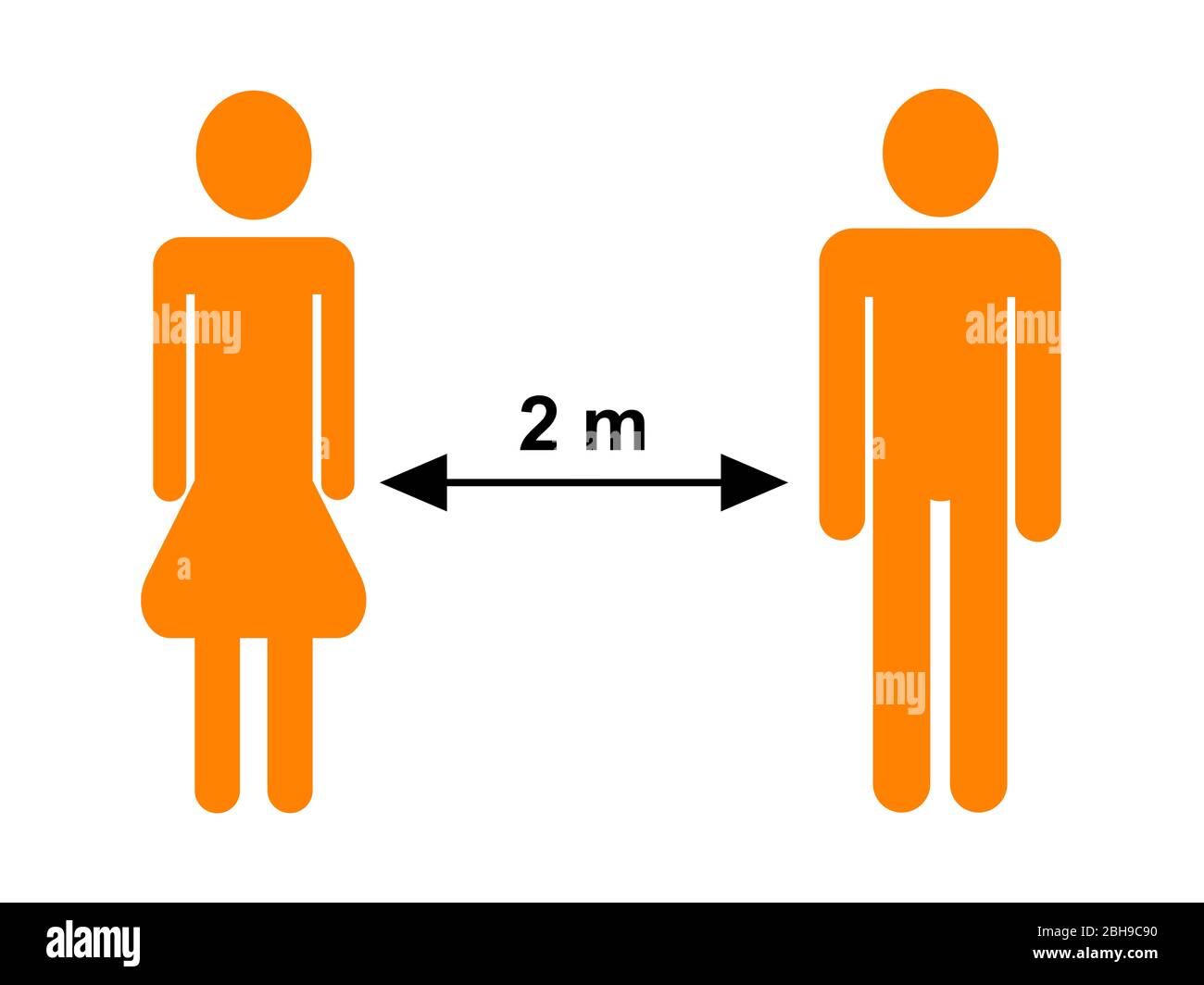 Safety distance between people, symbolic representation in an ...