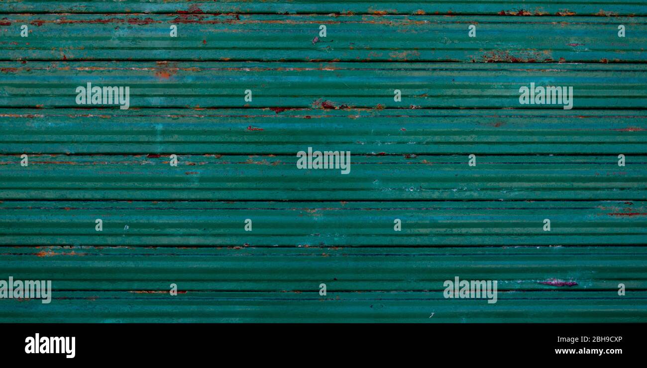 Old galvanized green steel wall rusty background texture Stock Photo ...