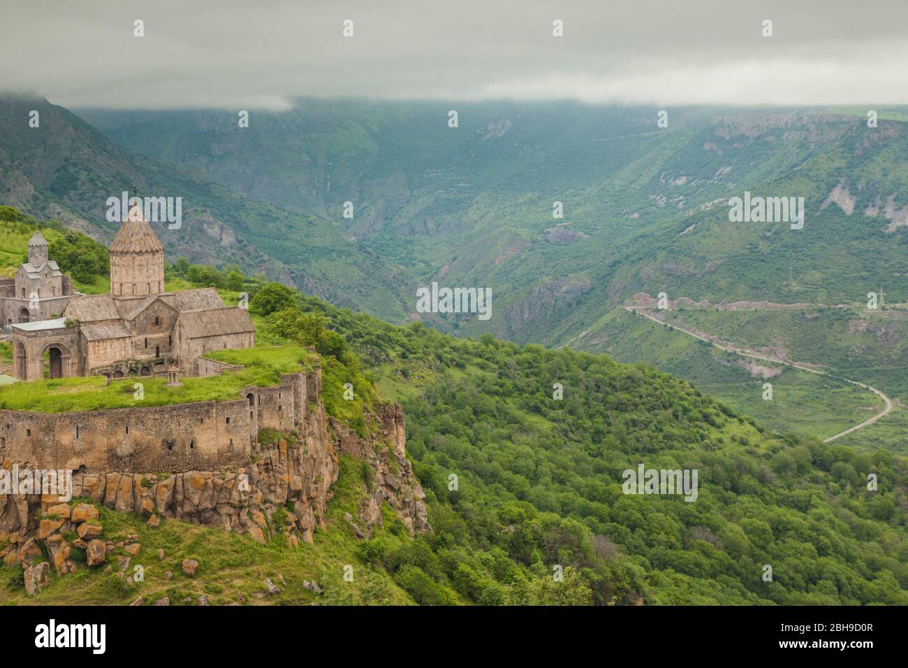 Armenia, Tatev, Tatev Monastery, 9th century, high angle view Stock ...