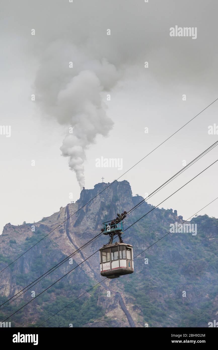 Armenia, Debed Canyon, Alaverdi, high angle view of Soviet-era copper ...