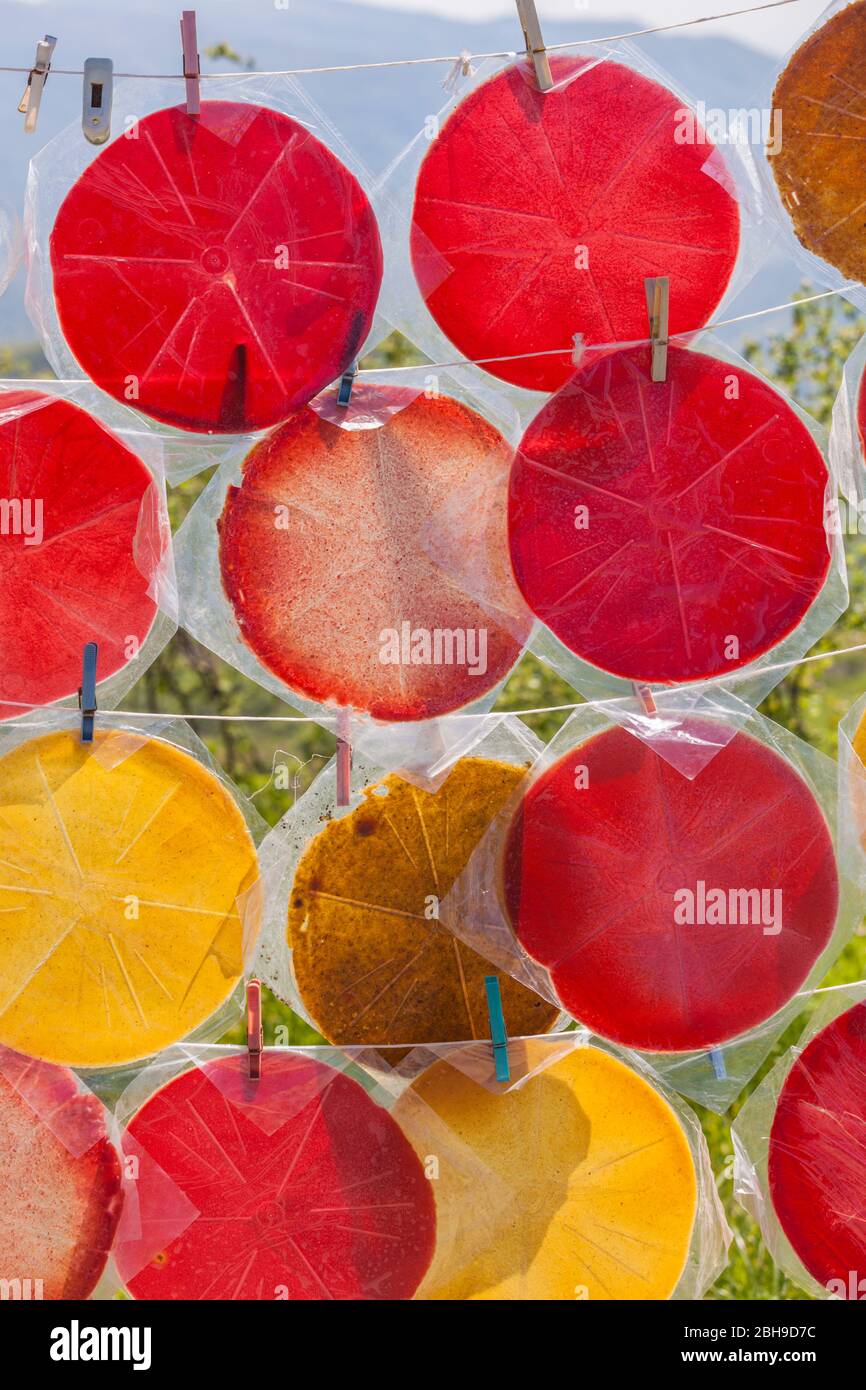 Azerbaijan, Kyalve, traditional fruit lavash, pressed dried fruit Stock ...