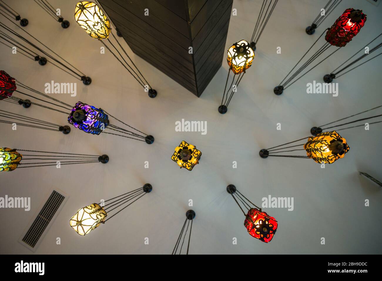 Azerbaijan, Sheki, traditional middle eastern-style interior decorative ...