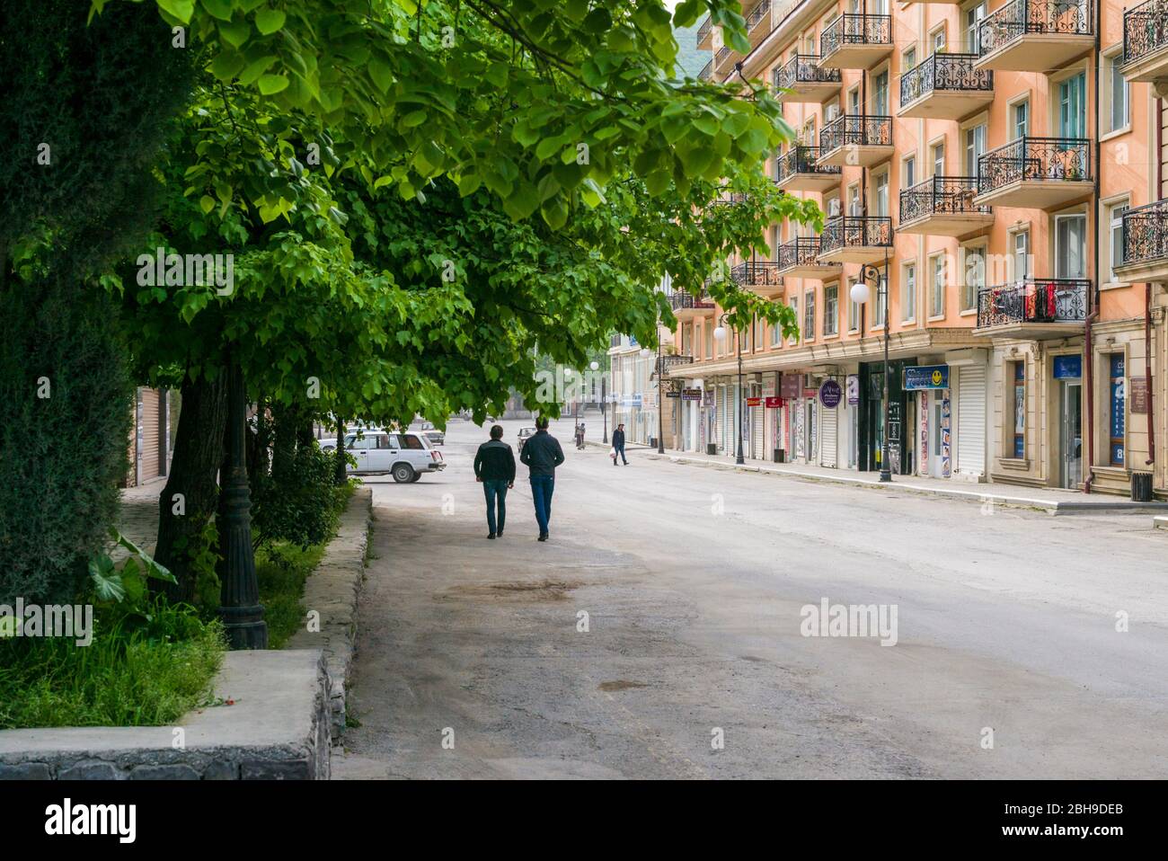 Azerbaijan, Sheki, street view with people, no releases Stock Photo - Alamy
