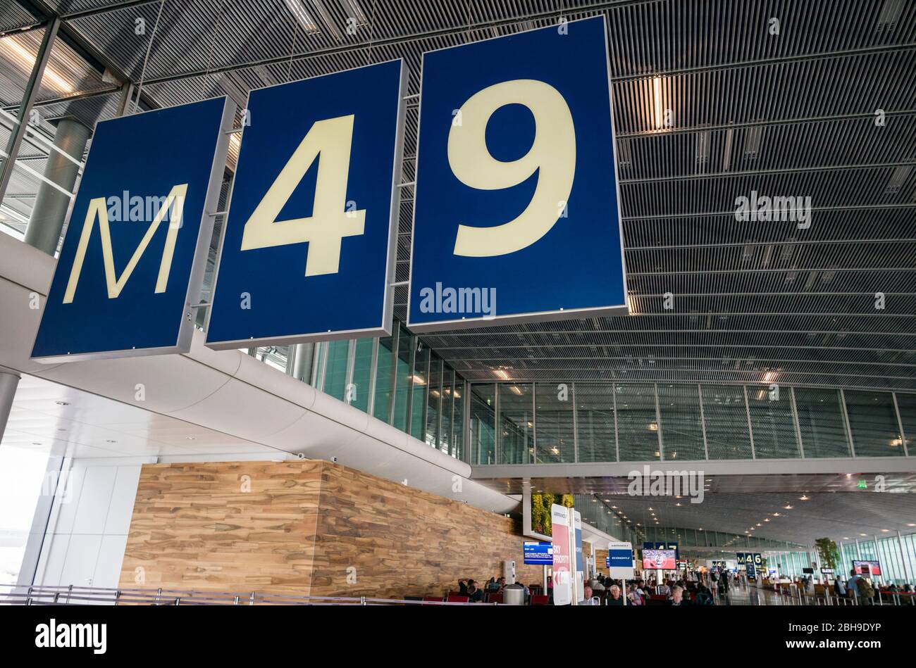 France, Paris, Chares DeGaulle Airport, Aerogare 2, Terminal E, flight ...