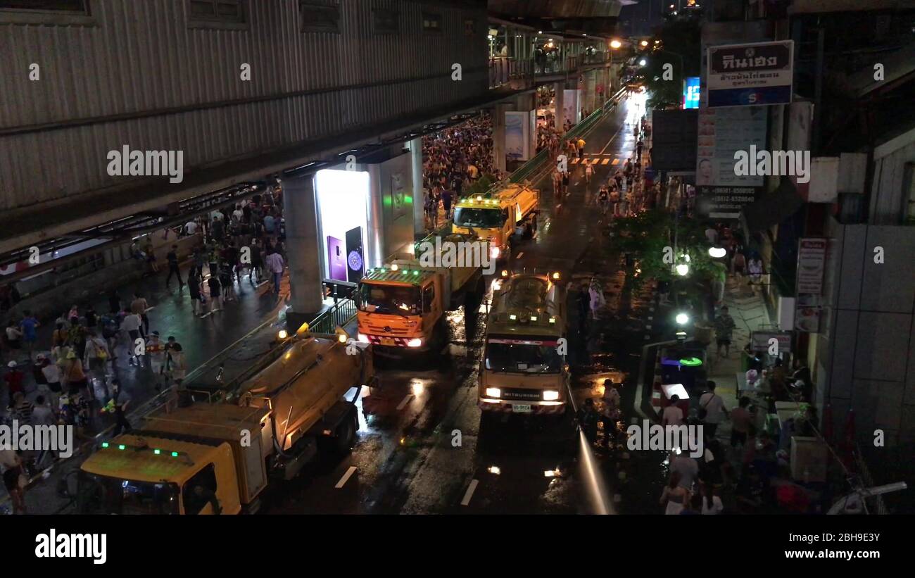 BANGKOK, THAILAND - APRIL 15, 2018: Songkran festival - Huge cars and ...