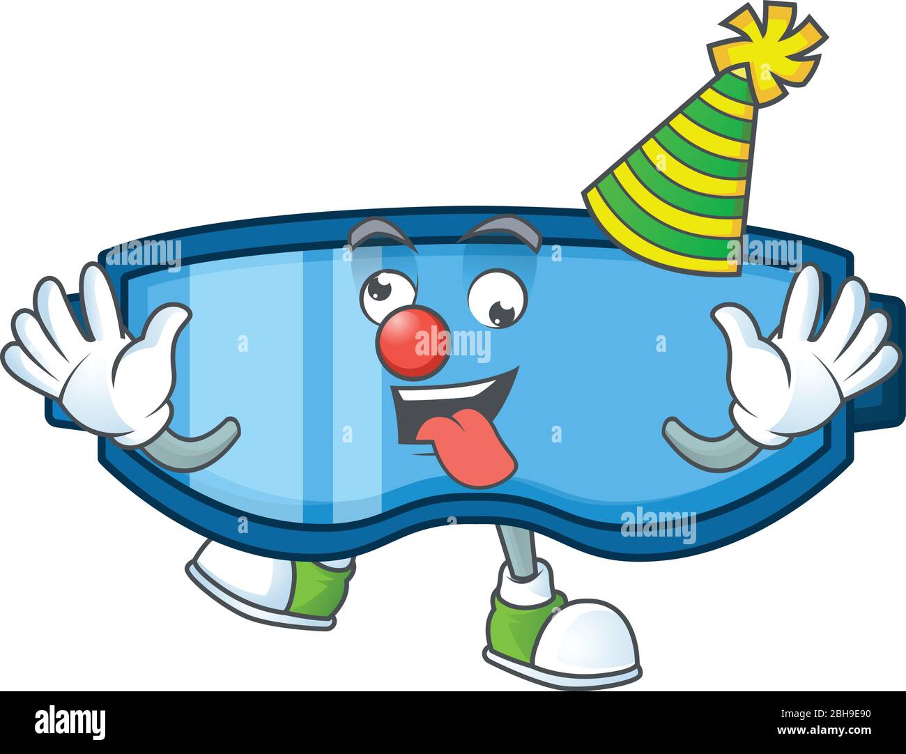 Amusing Clown safety glasses cartoon character mascot style Stock ...