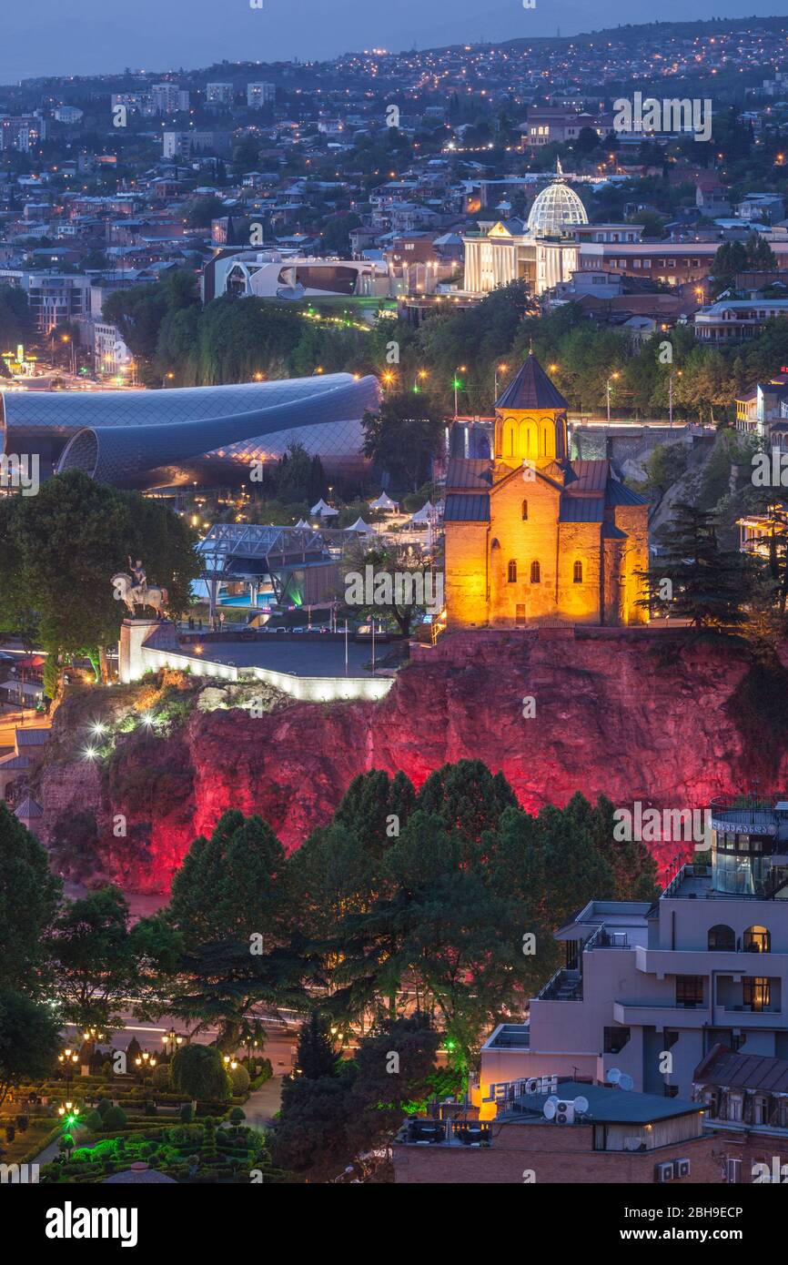 High angle view of metekhi church hi-res stock photography and images ...
