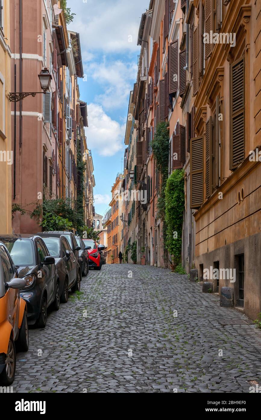Rome, Italy - A glimpse of Via Baccina, in the historic center of the ...