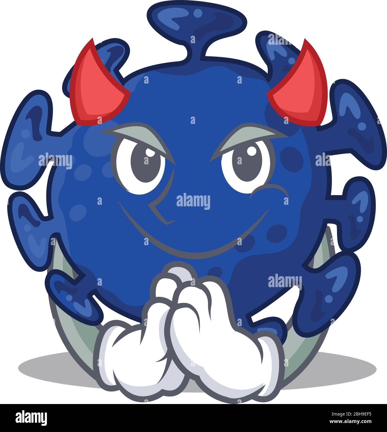 Streptococcus dressed as devil cartoon character design style. Vector ...
