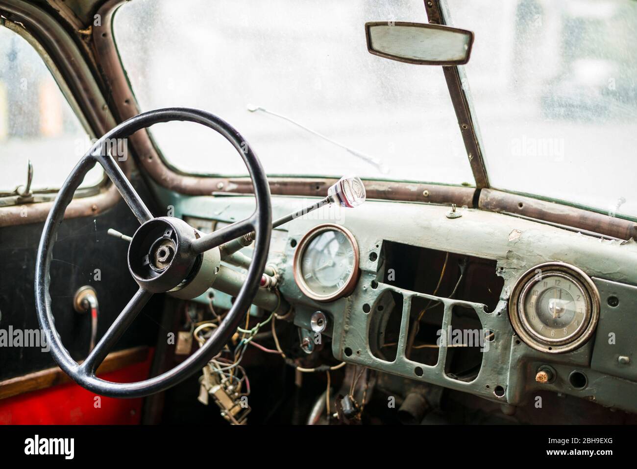 Interior of old soviet era pobeda car hi-res stock photography and ...