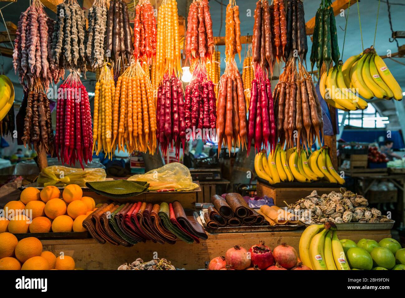 Georgia, Kutaisi, Kutaisi Market, churkhela, traditional Georgian candy ...