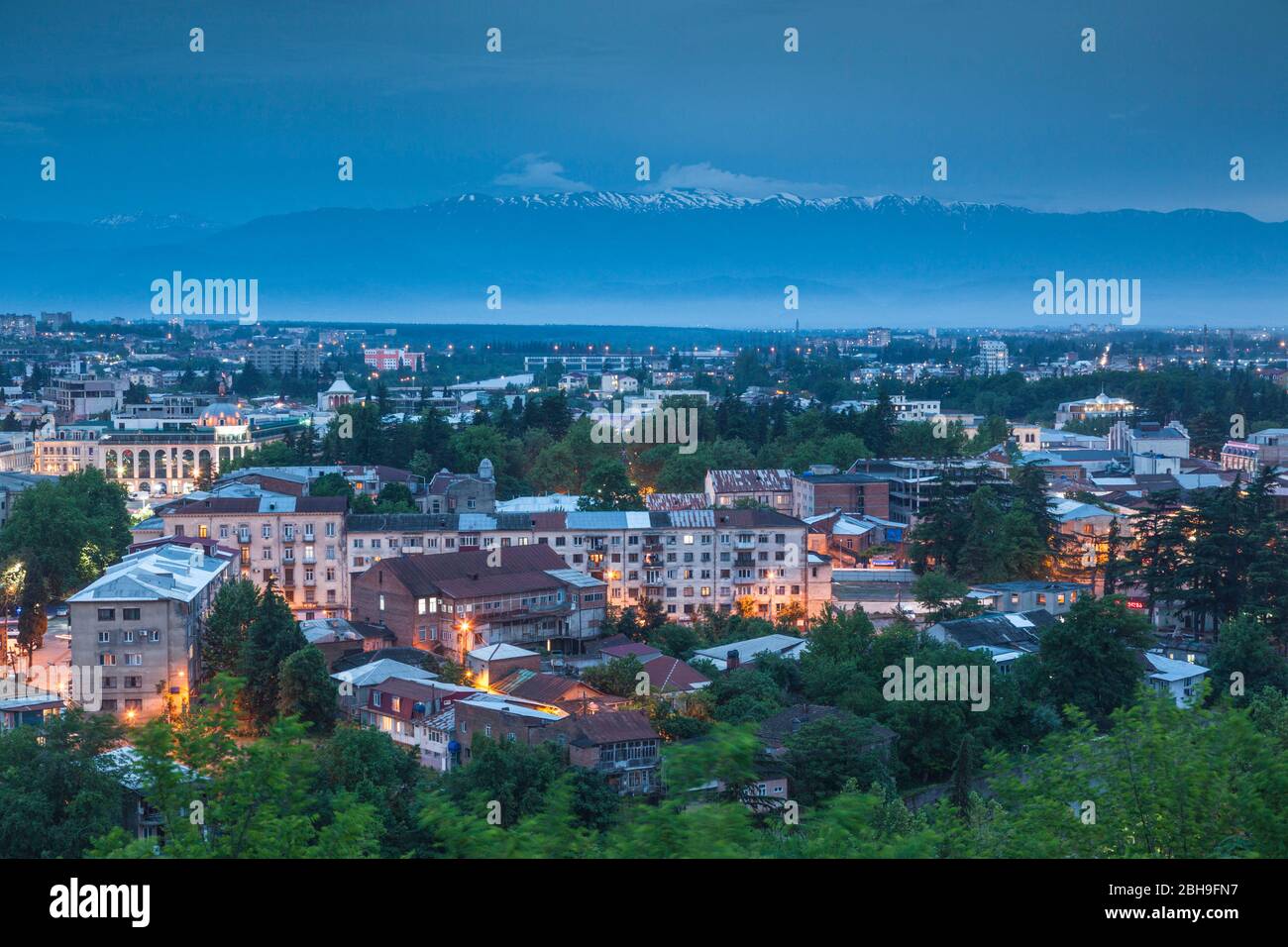 Georgia, Kutaisi, high angle city skyline, dusk Stock Photo - Alamy