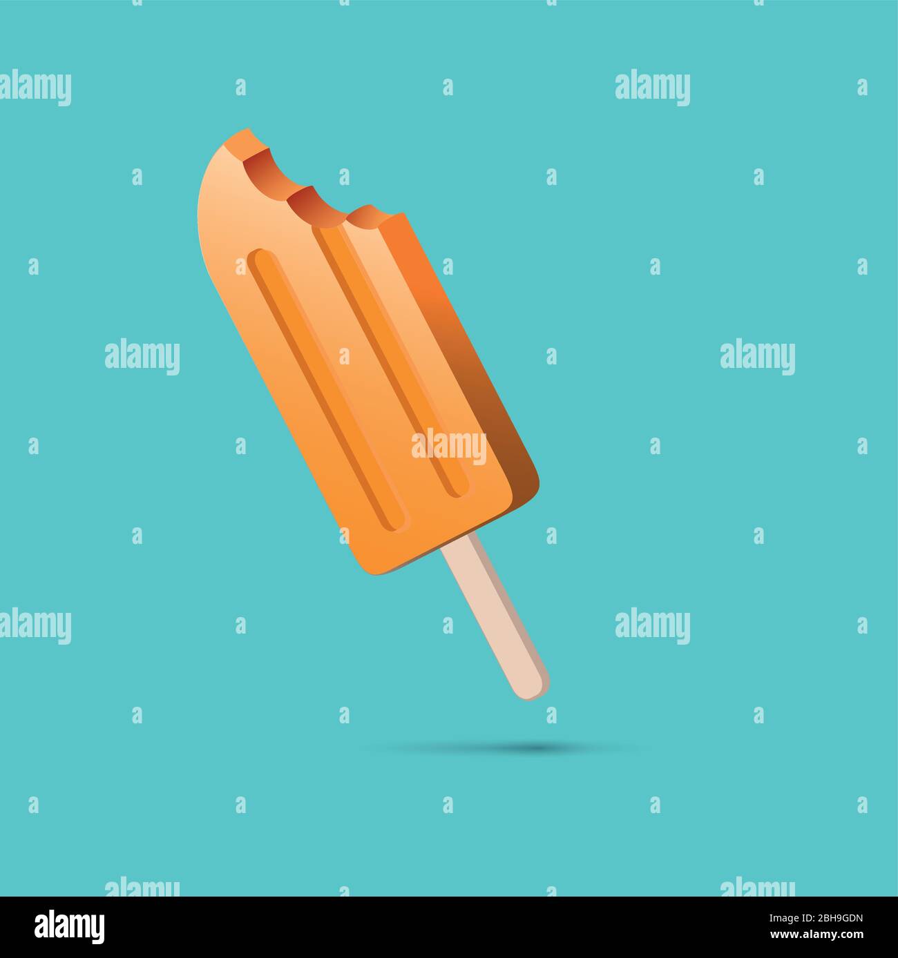 Vector abstract popsicle. Orange flavored ice cream. Background for ...
