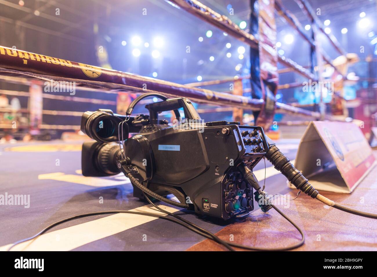 Cambodia, Phnom Penh, Cambodian kick boxing match, pradal serey, TV ...