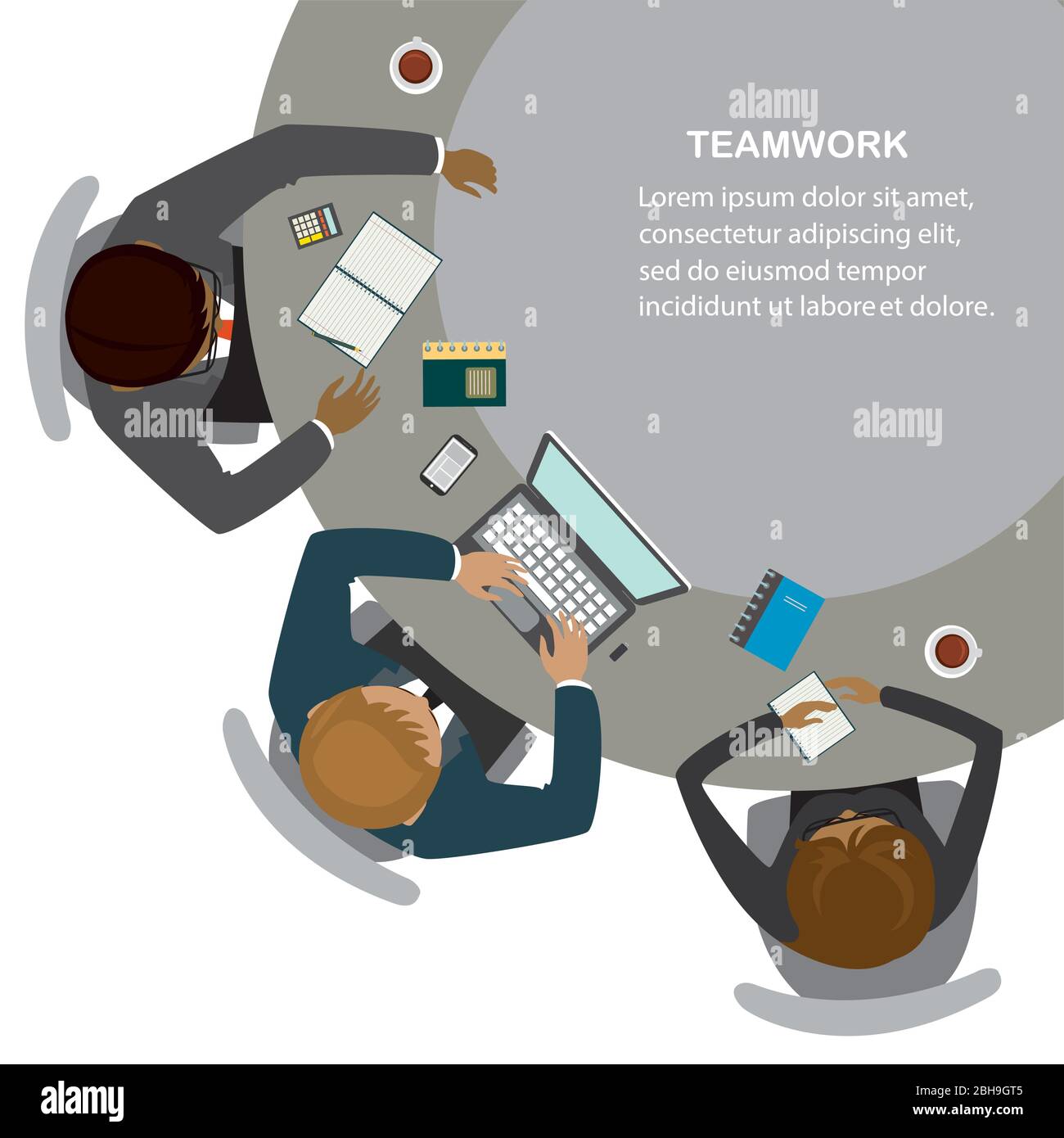 Business people sit at the table, team work, top view,place for text ...