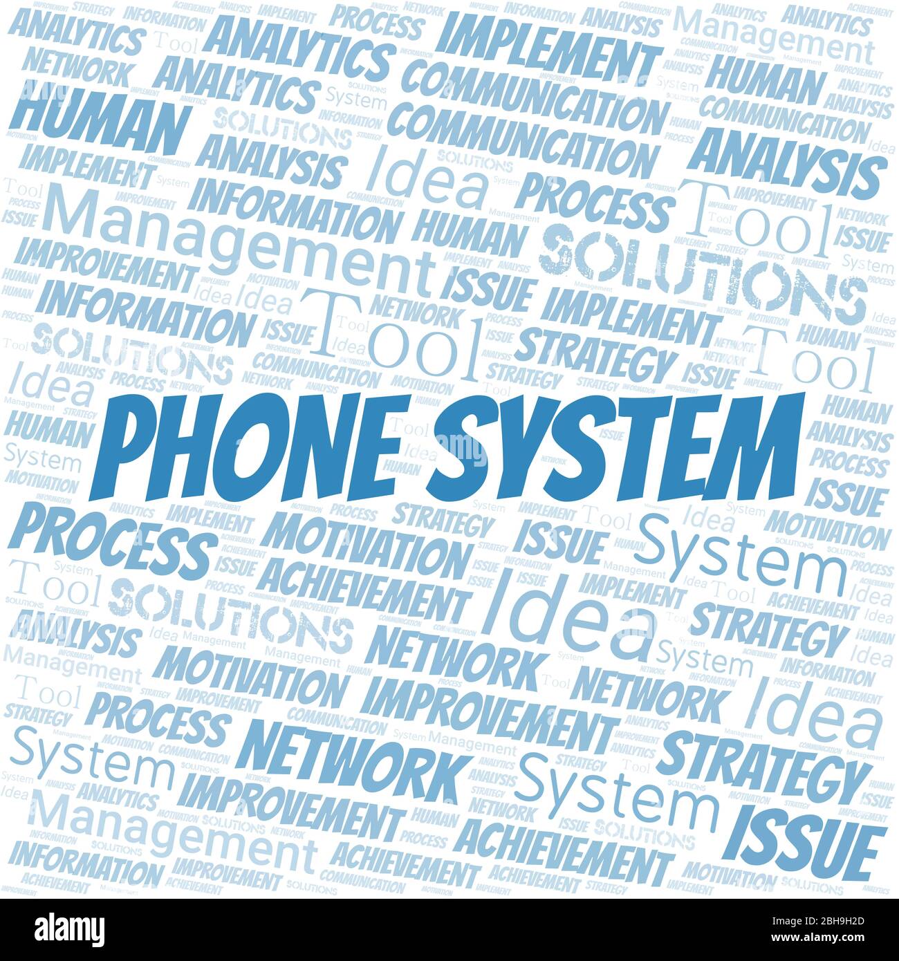 Phone System typography vector word cloud. Wordcloud collage made with ...