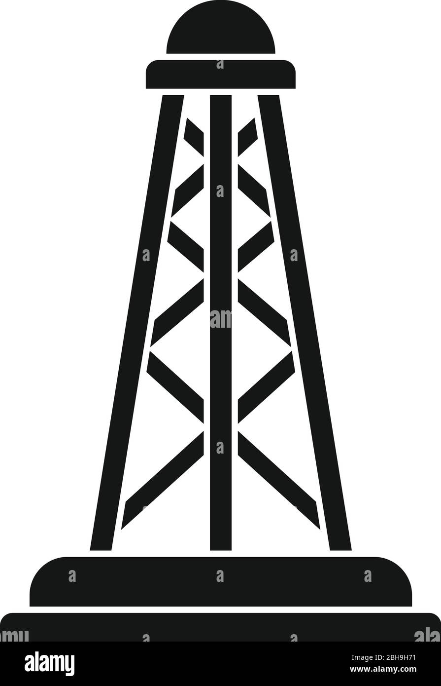 Drilling derrick icon. Simple illustration of drilling derrick vector ...