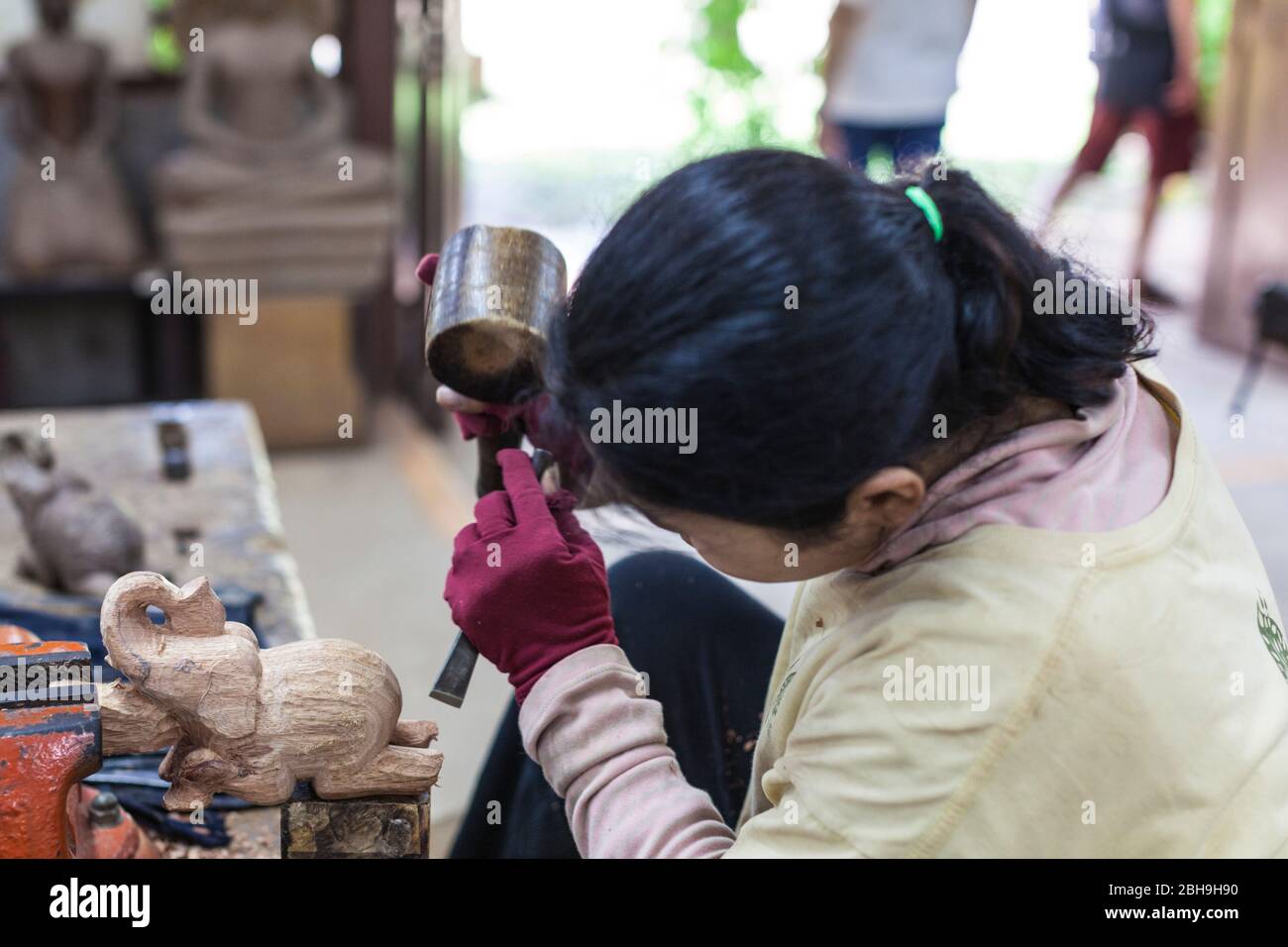 Cambodia, Siem Reap, Artisans Angkor, traditional craft workshop ...