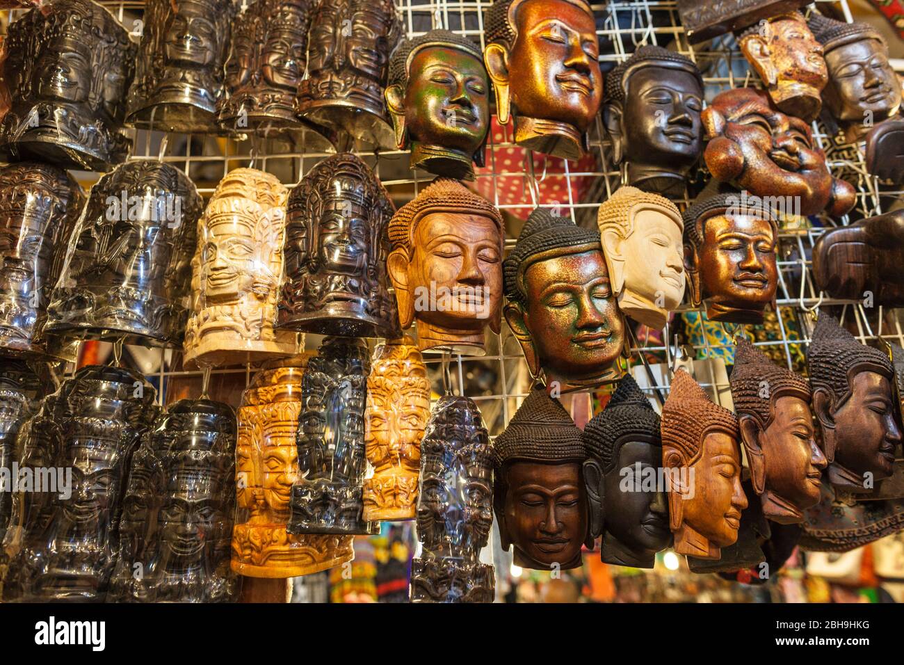 Cambodia, Siem Reap, Psar Chaa Market, traditional crafts for sale ...