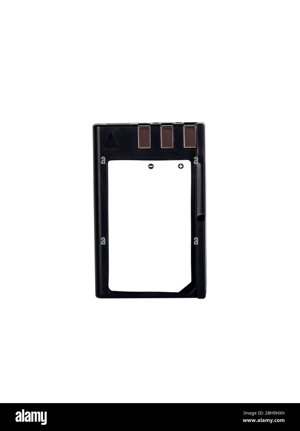 Battery pack for photo camera. Isolated on white background Stock Photo ...