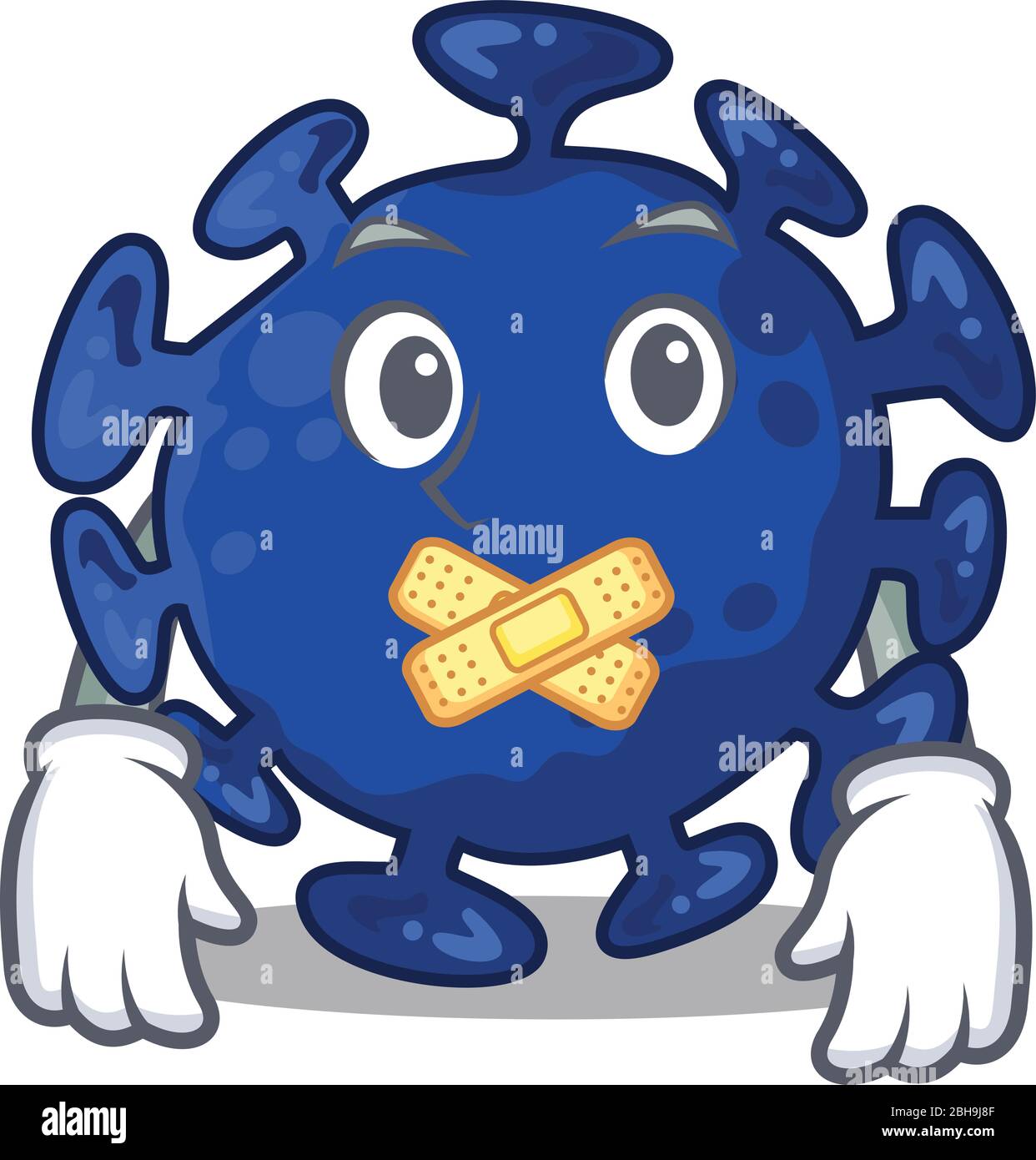 streptococcus cartoon character style with mysterious silent gesture ...