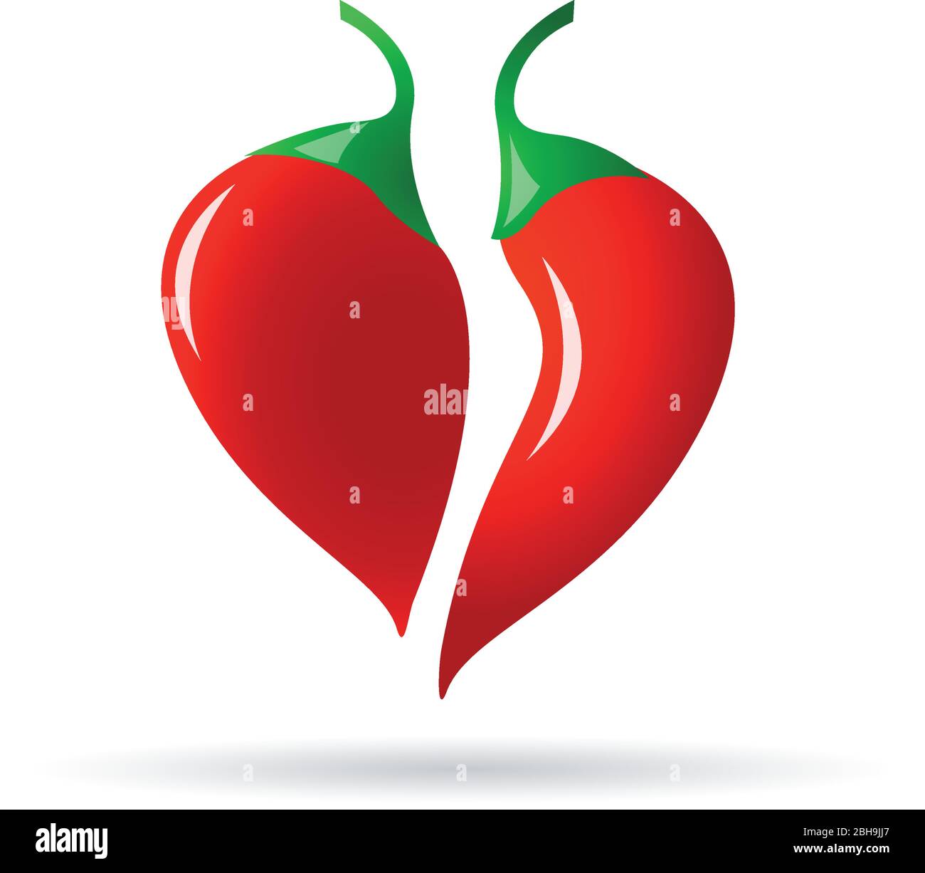 vector icon of red heart with chili pepper Stock Vector Image & Art - Alamy