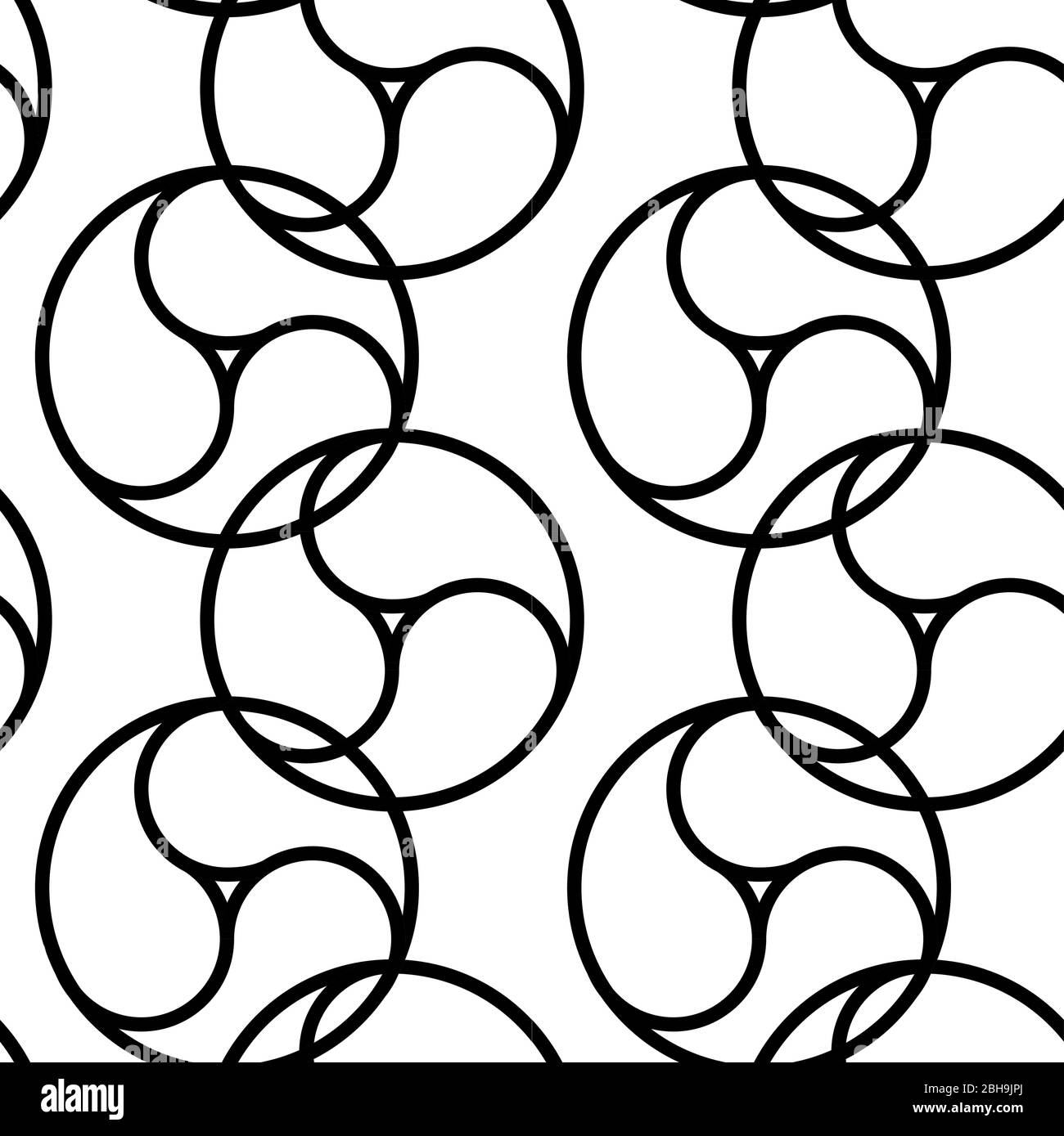 Seamless yin yang vector pattern Black and White Stock Photos & Images ...
