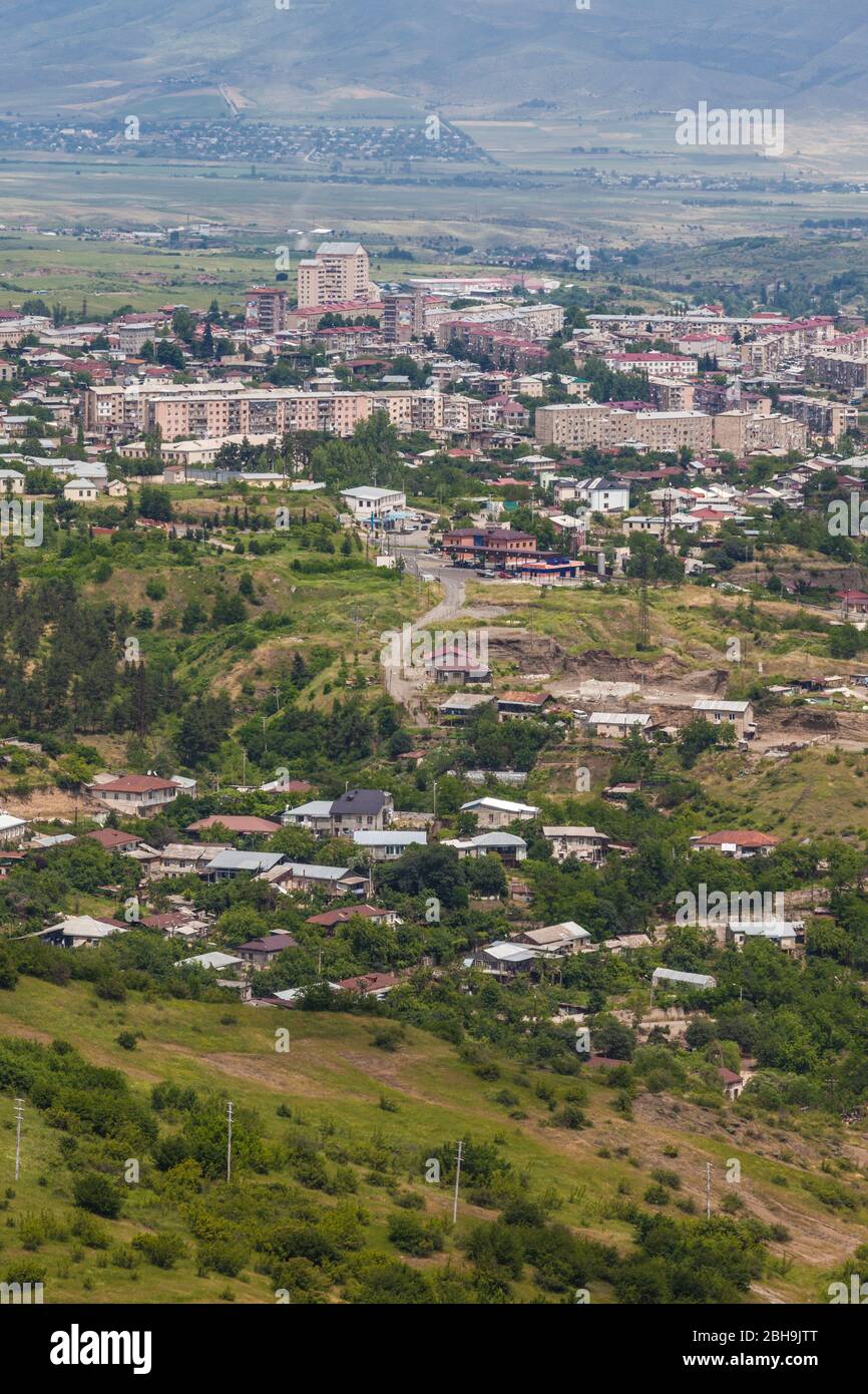Nagorno Karabakh Republic, Stepanakert, high angle skyline view Stock ...