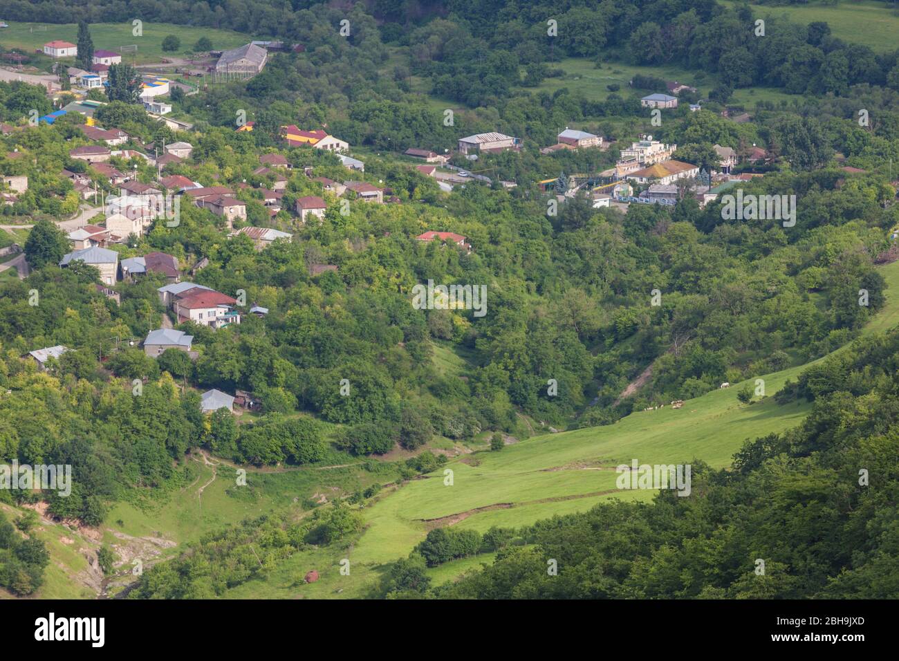 Nagorno Karabakh Republic, Vank, high angle village view Stock Photo ...