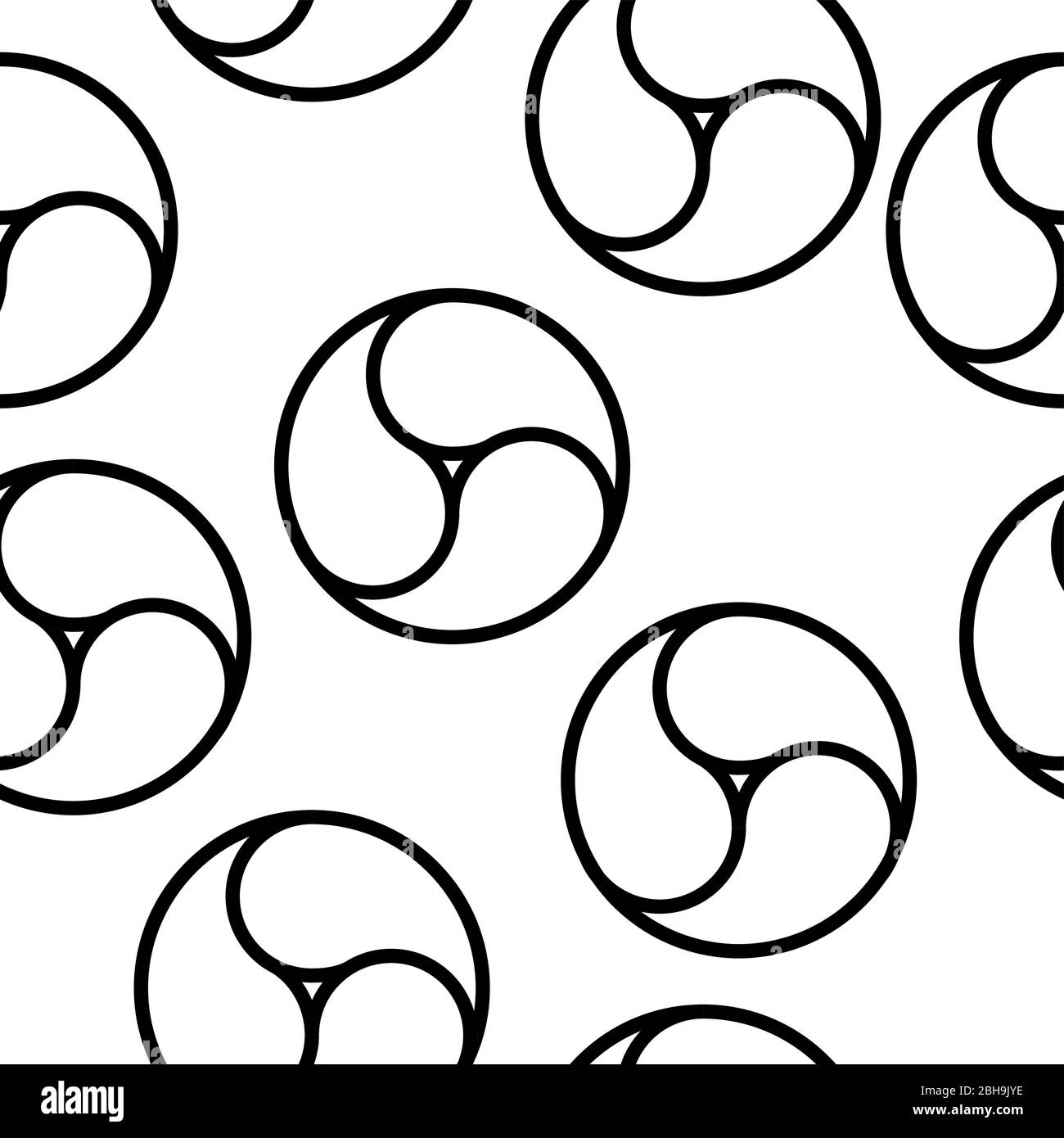 Seamless yin yang vector pattern Black and White Stock Photos & Images ...