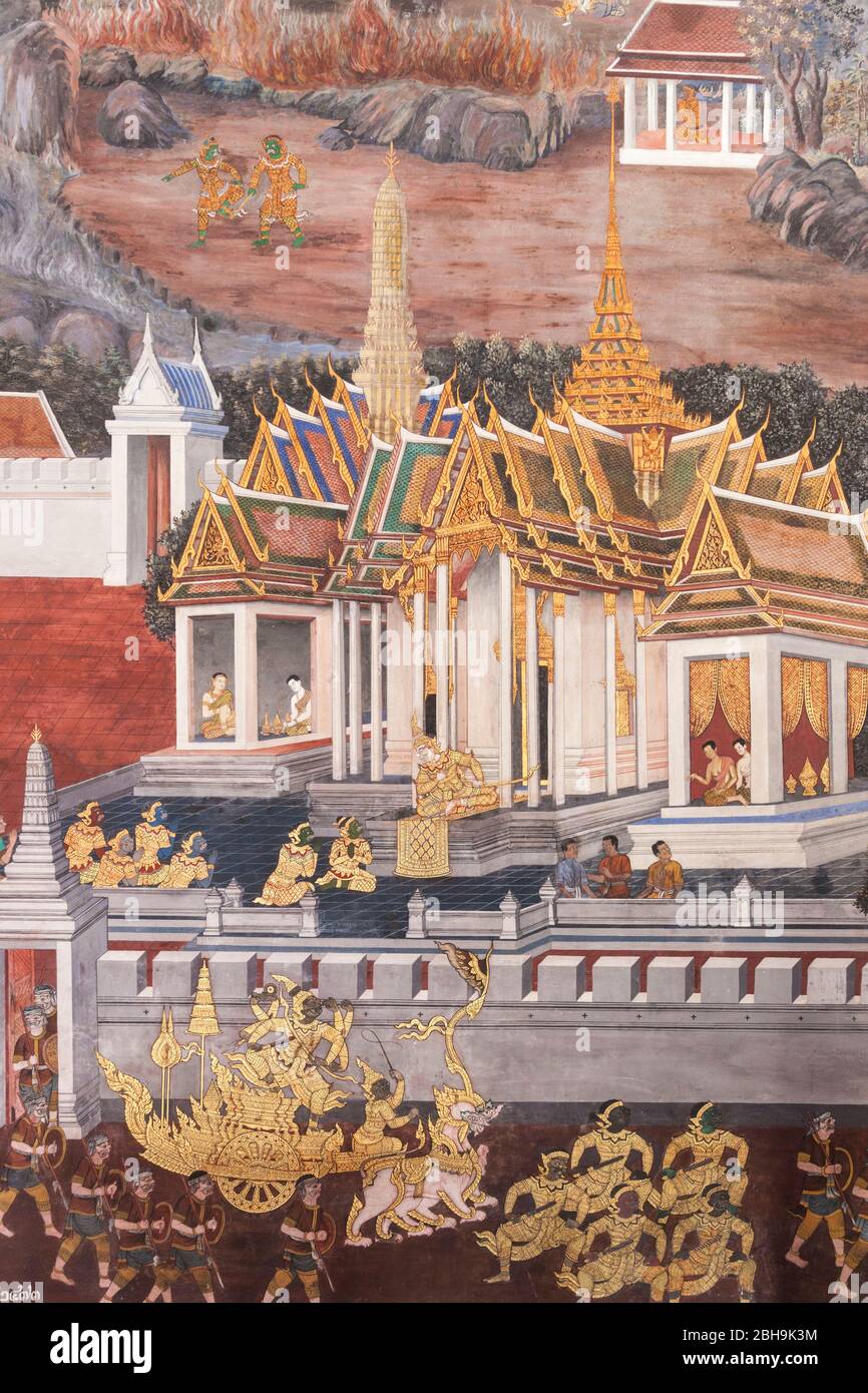 Thailand, Bangkok, Ko Ratanakosin Area, Wat Phra Kaew, Temple of the ...