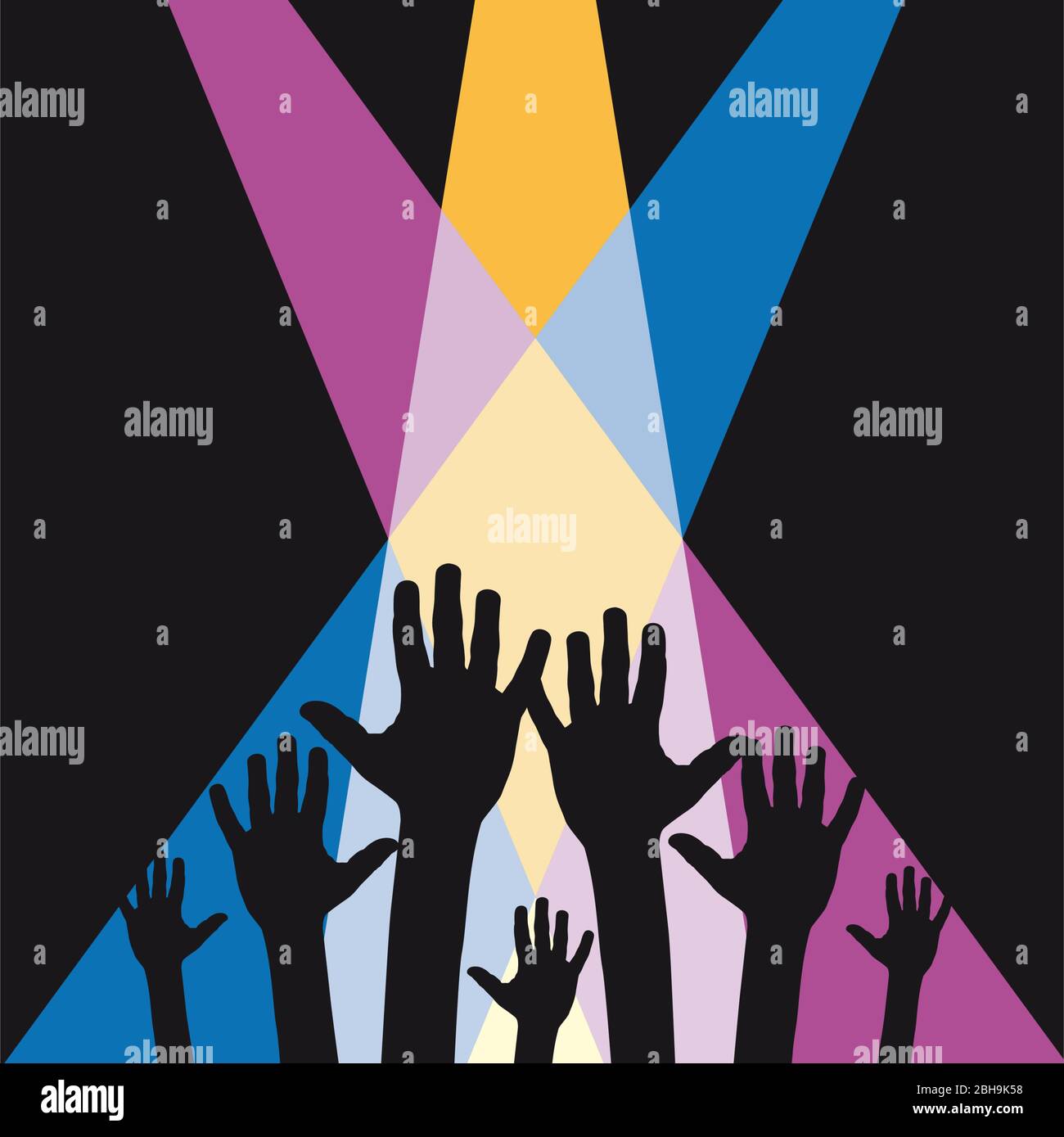 Music party and concert, vector sign in black square Stock Vector Image ...