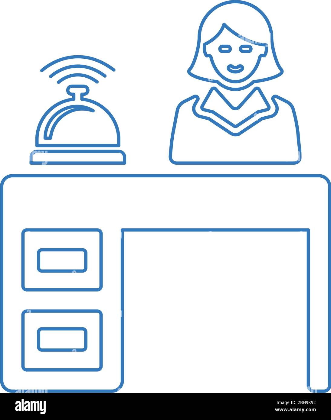 Well organized and fully editable Desk, hotel reception, lobby, manager ...