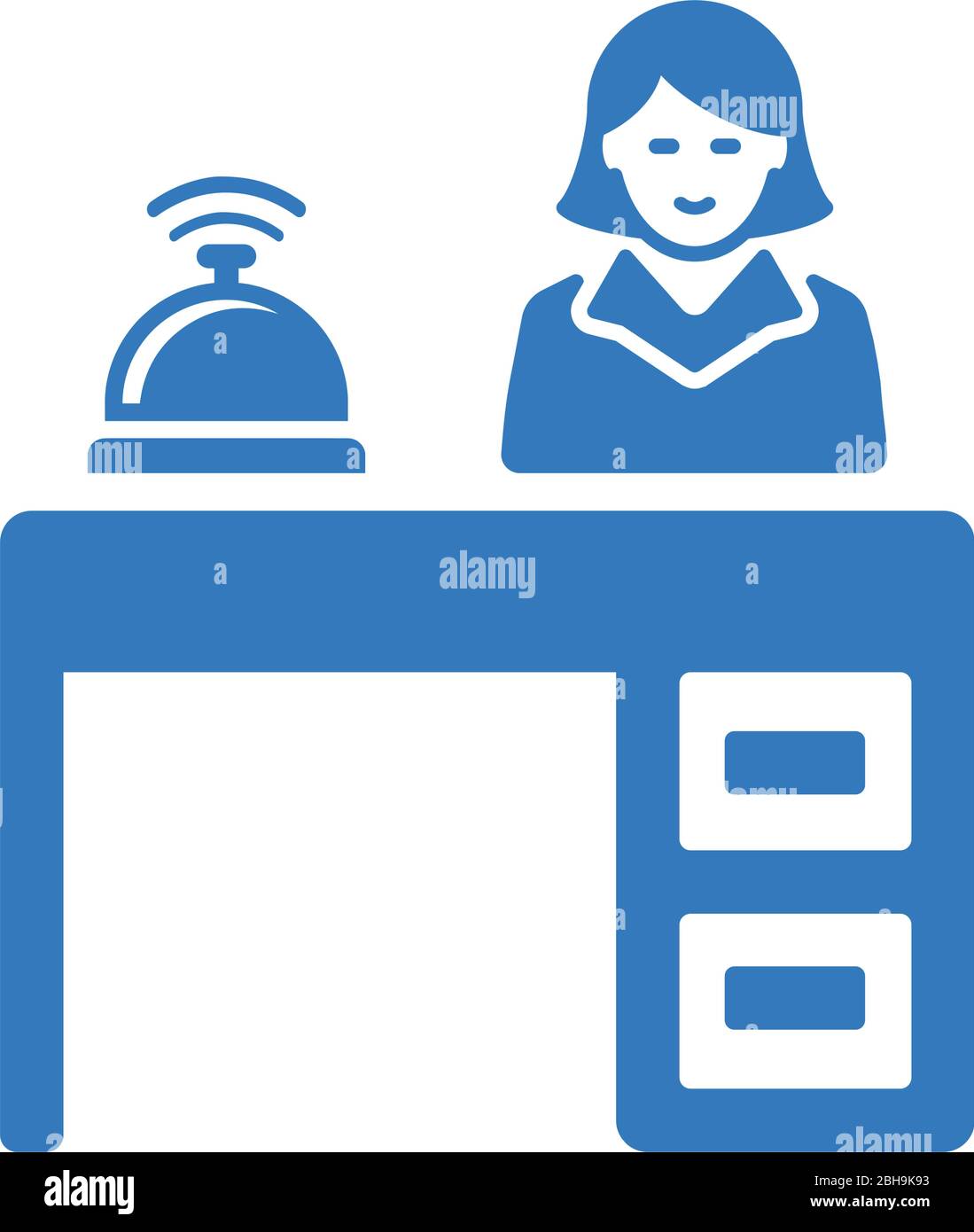 Well organized and fully editable Desk, hotel reception, lobby, manager ...