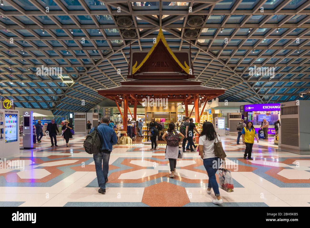 Thailand, Bangkok, Suvarnabhumi International Airport, BKK, interior ...